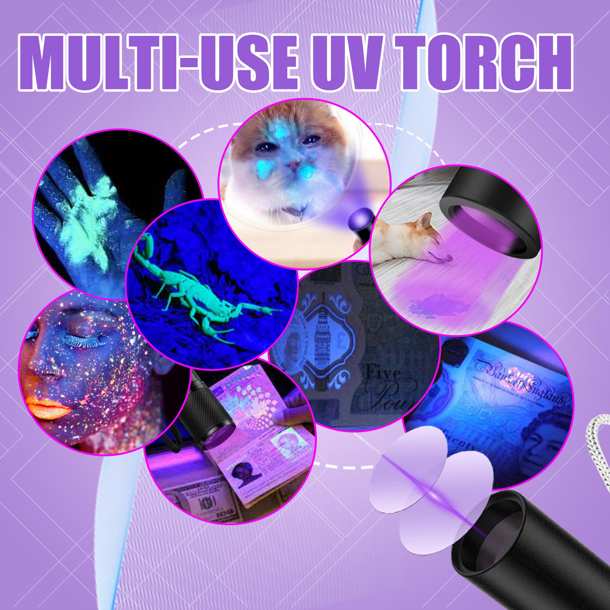 ZASHMART UV Torch 365nm| Rechargeable Ultraviolet Torch | UV Light for ...