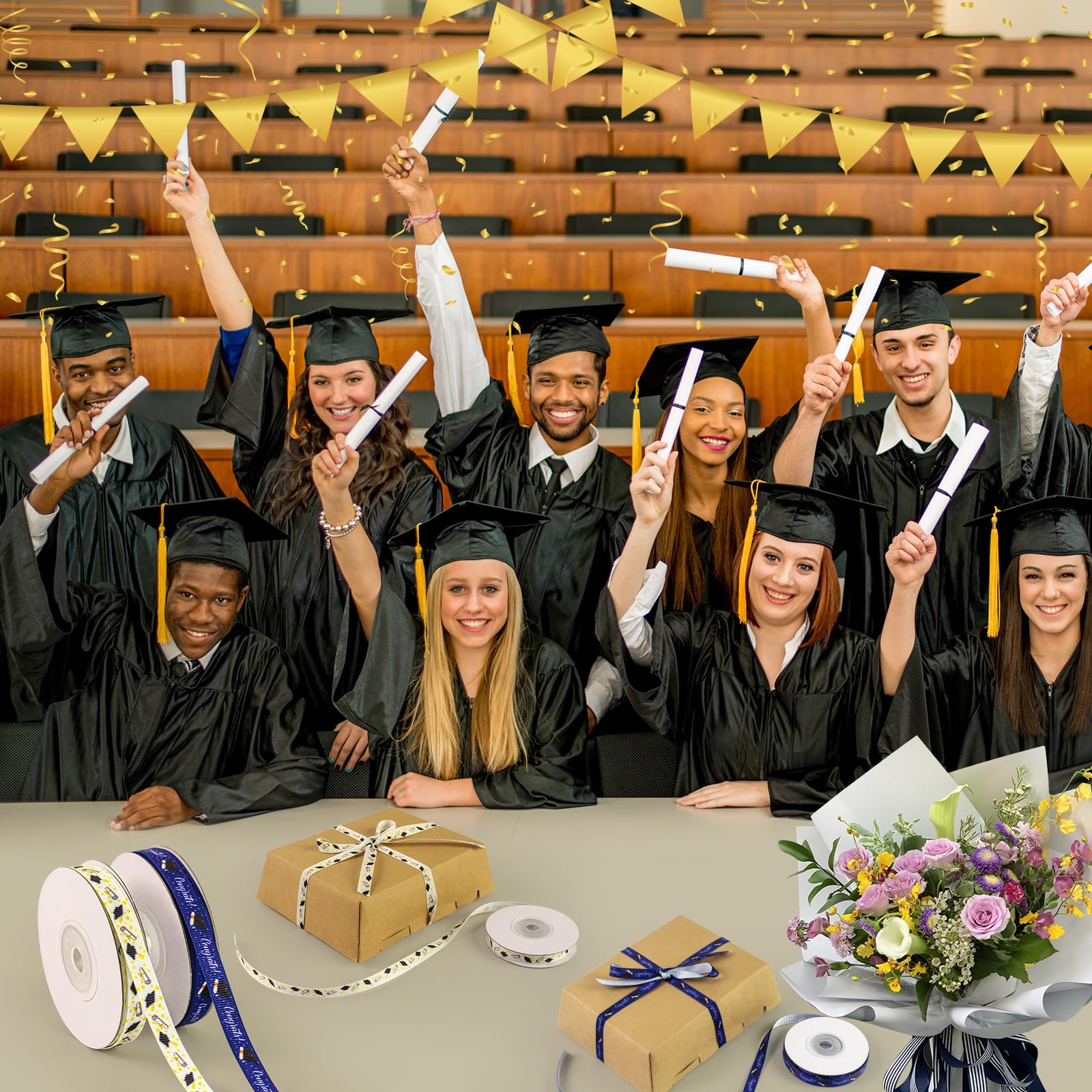 Snapklik.com : 2 Rolls 20 Yards Graduation Ribbon 3/8 Inch Wide ...