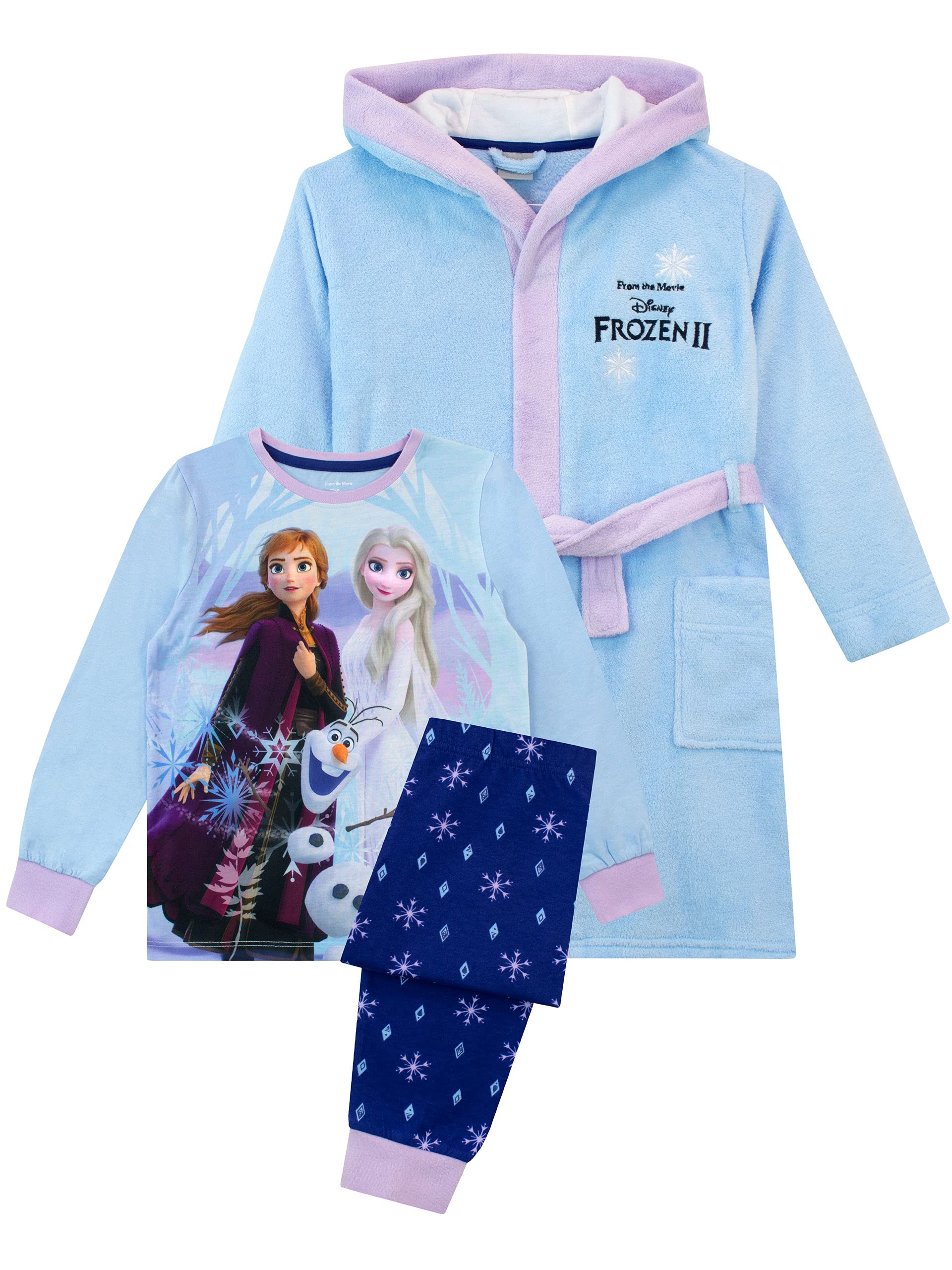 Disney Girls Pyjamas and Dressing Gown Set Frozen : Amazon.co.uk: Fashion