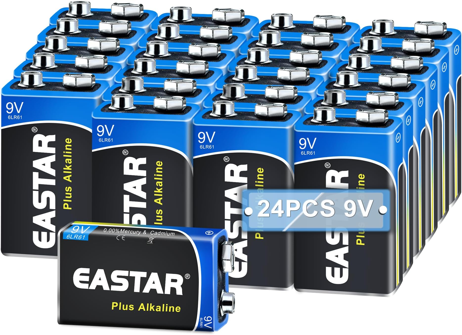 Amazon.com: EASTAR BTS 9V Batteries - Alkaline 9 Volt Batteries for ...