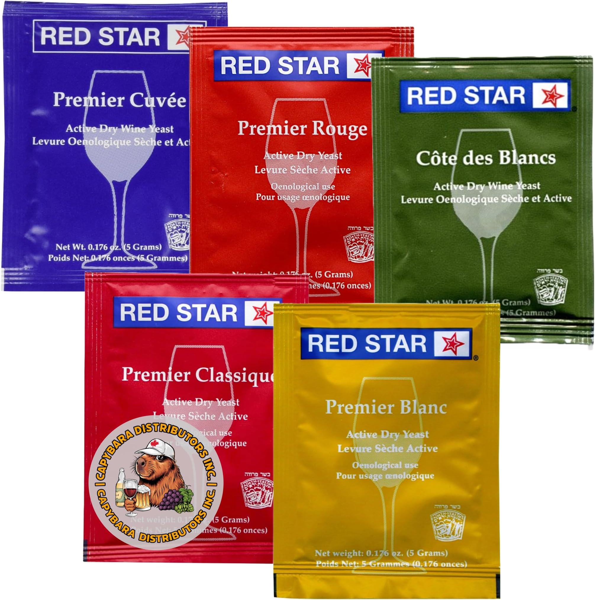 Amazon.com: Red Star Sampler Wine Yeast (5 Pack) - Great for Making ...