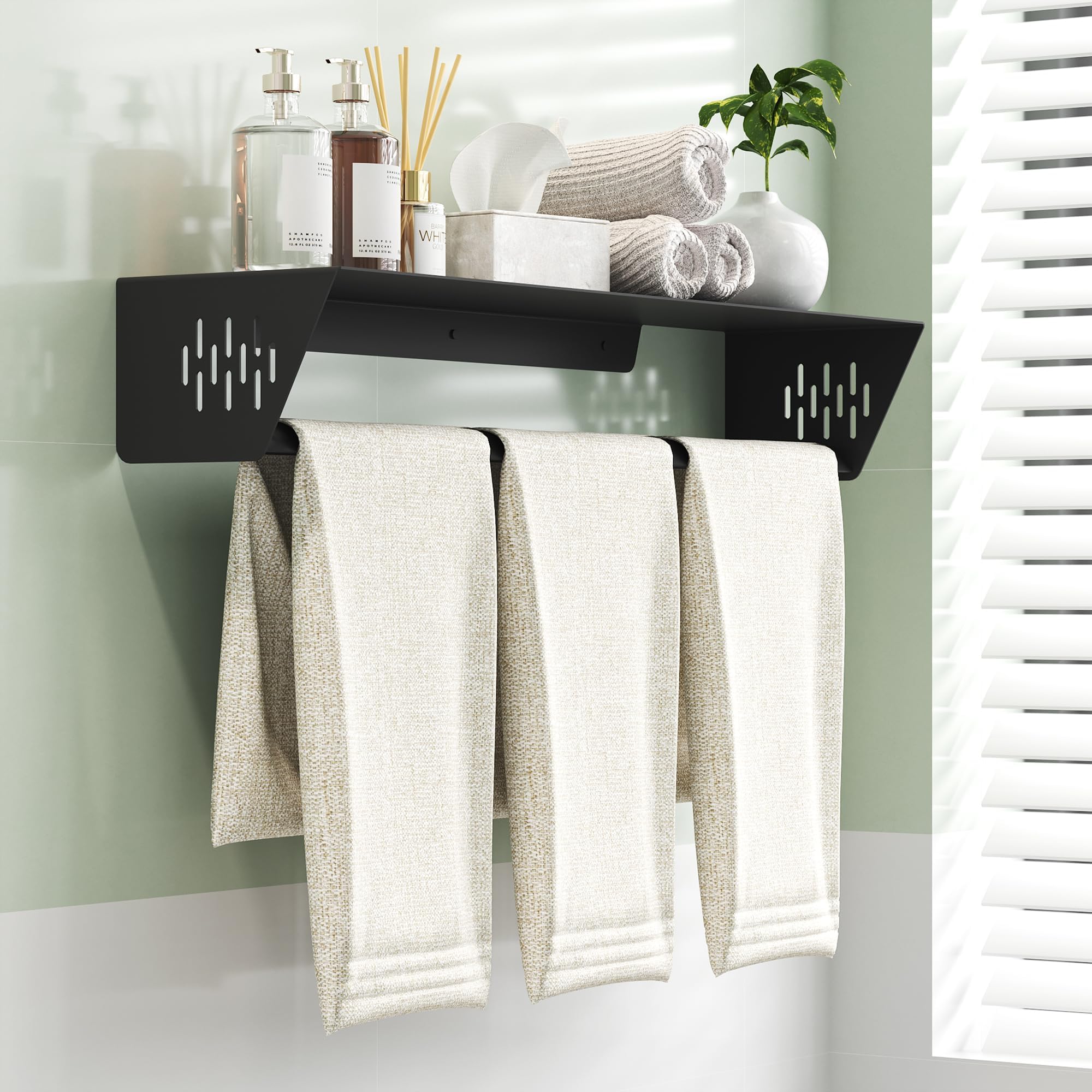 Amazon.com: APLusee Swivel Towel Rack for Bathroom Wall Mounted, SUS ...