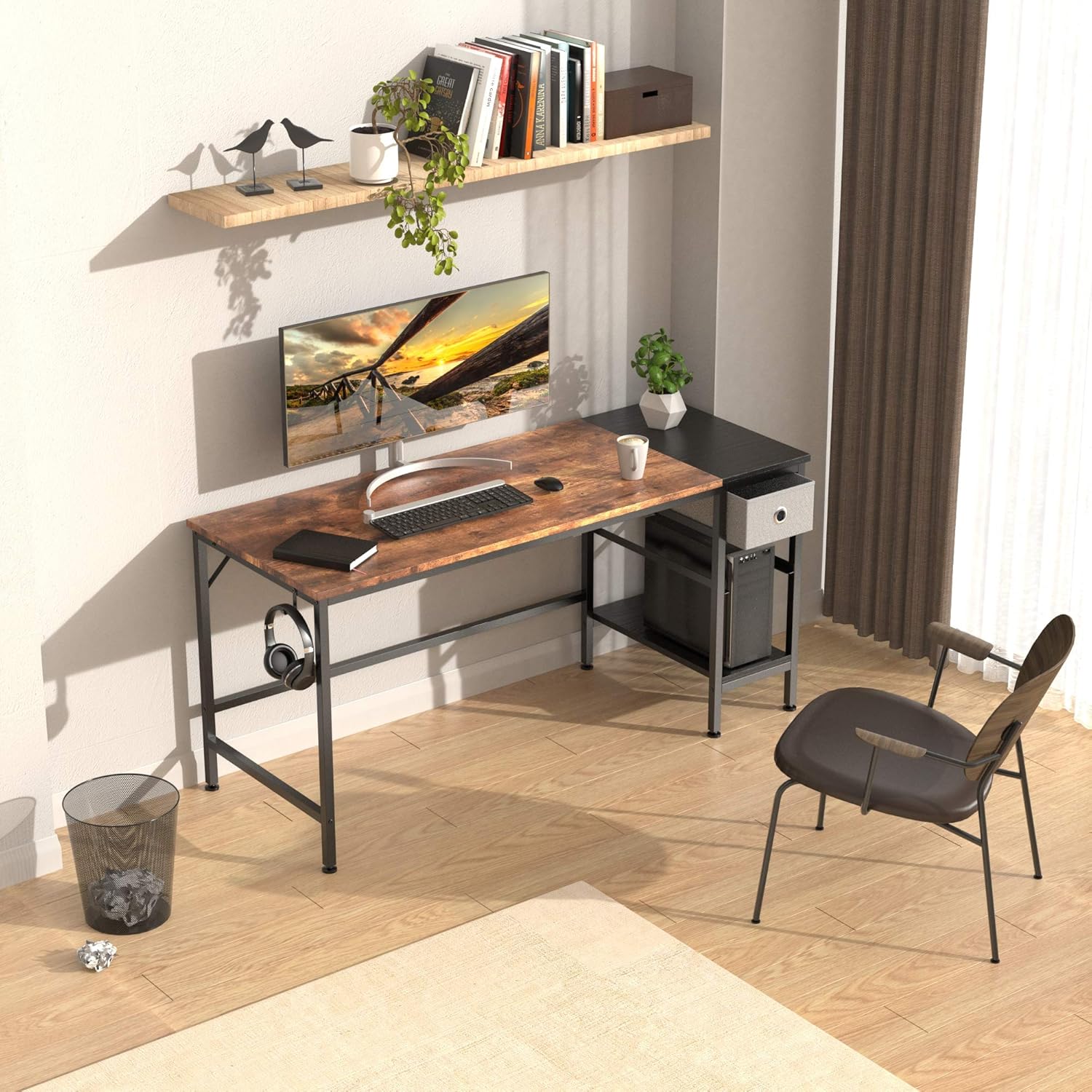 Buy HOMIDEC Computer Desk, Office Work Desk for student and worker ...