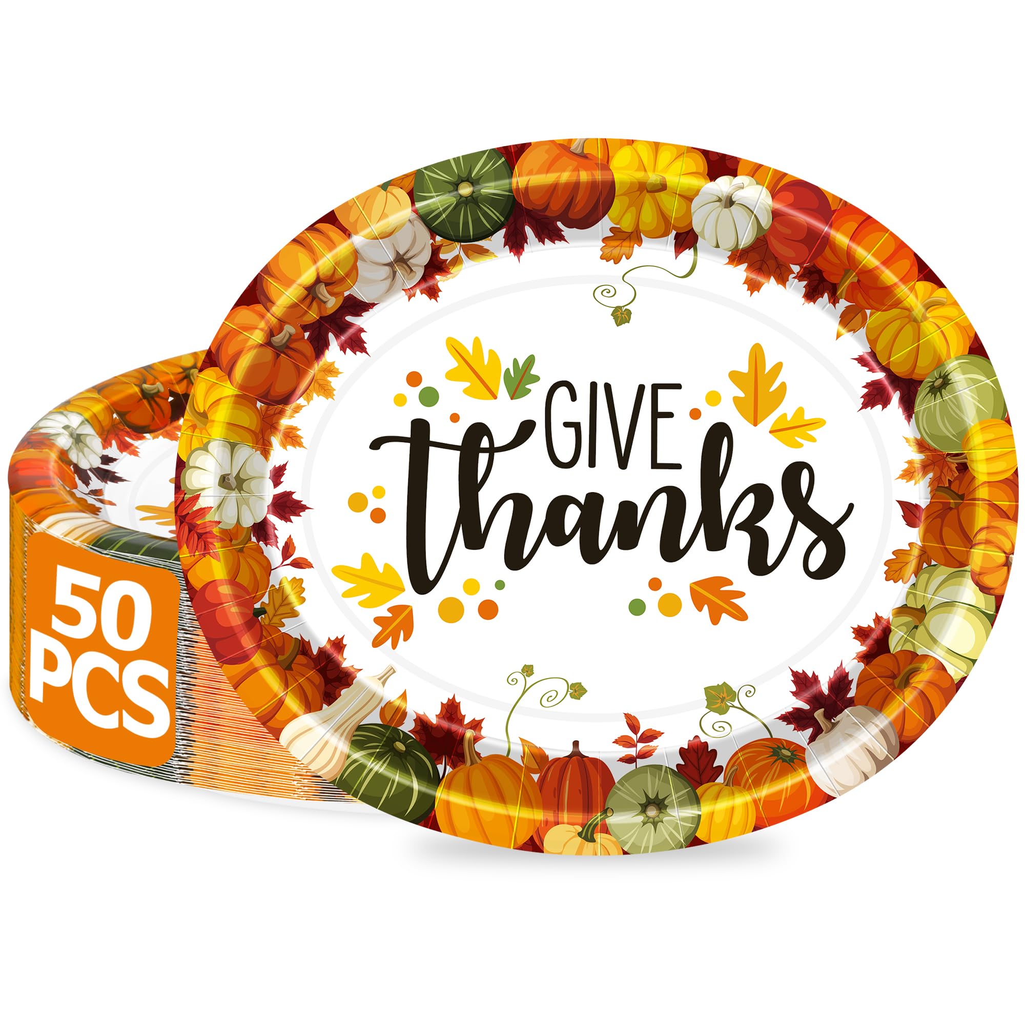 Amazon.com: 50 Pcs Thanksgiving Paper Plates, Disposable Thanksgiving ...
