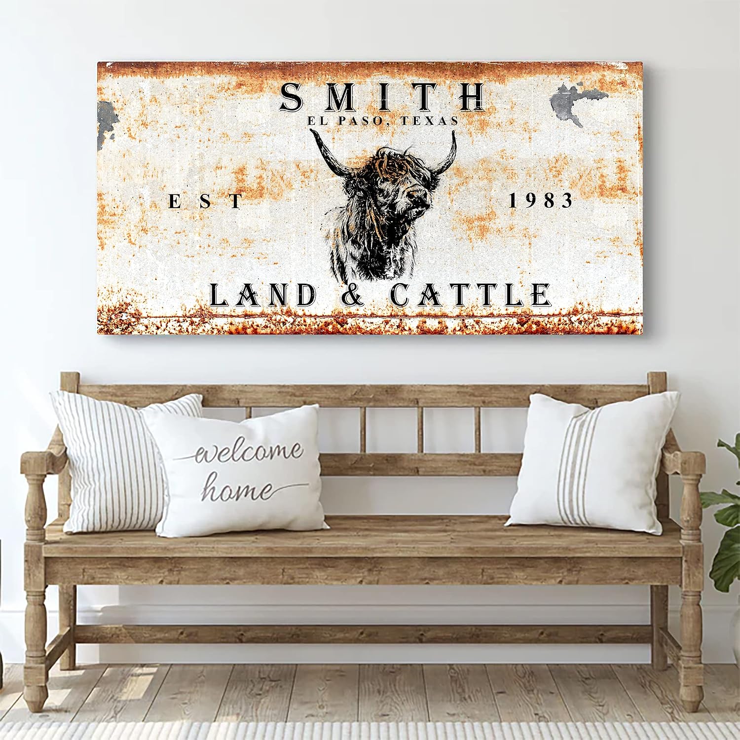 Amazon.com: TAILORED CANVASES Personalized Cattle Ranch Sign Wall Art ...