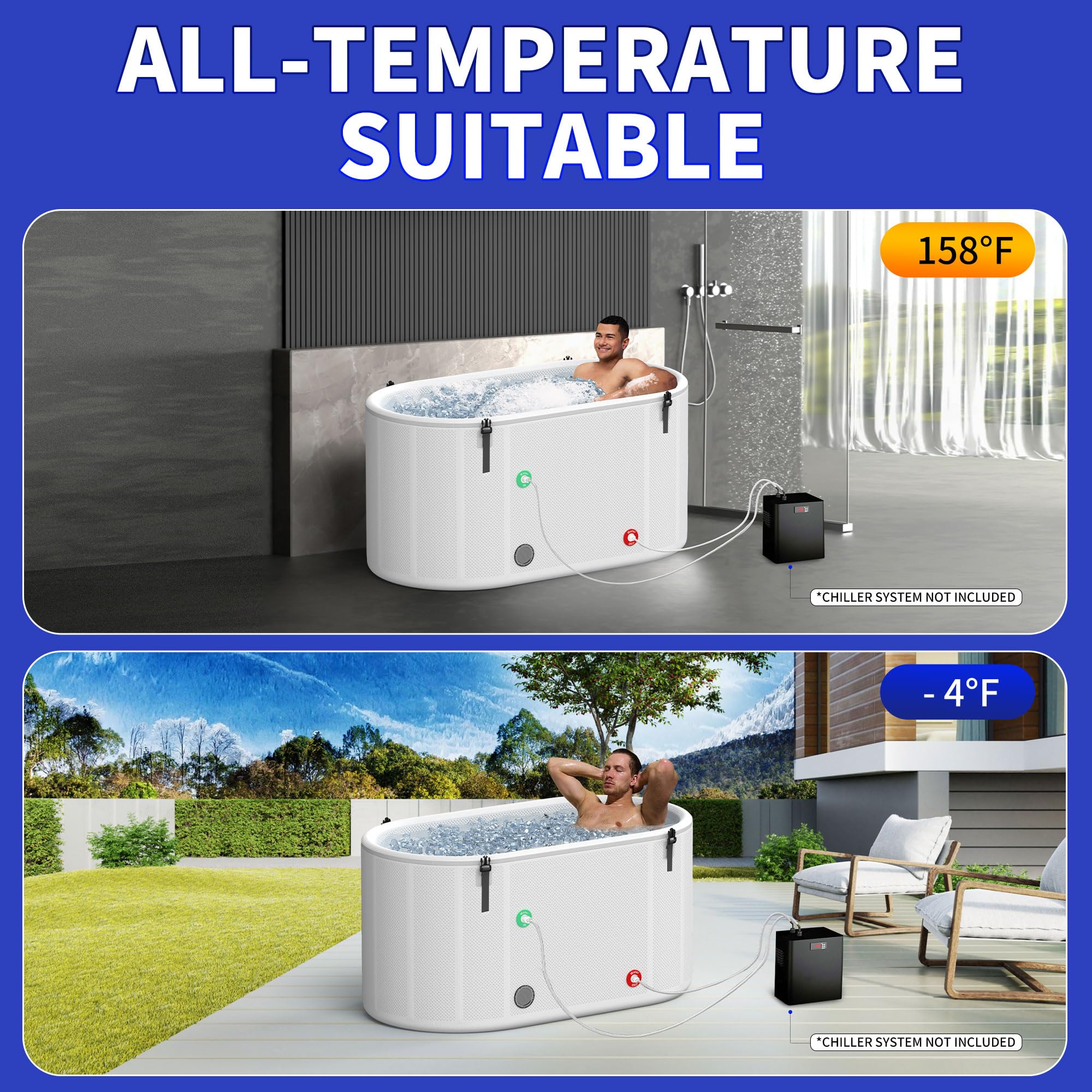 Snapklik.com : Inflatable Cold Plunge Tub, 212 Gallon Ice Bath For ...