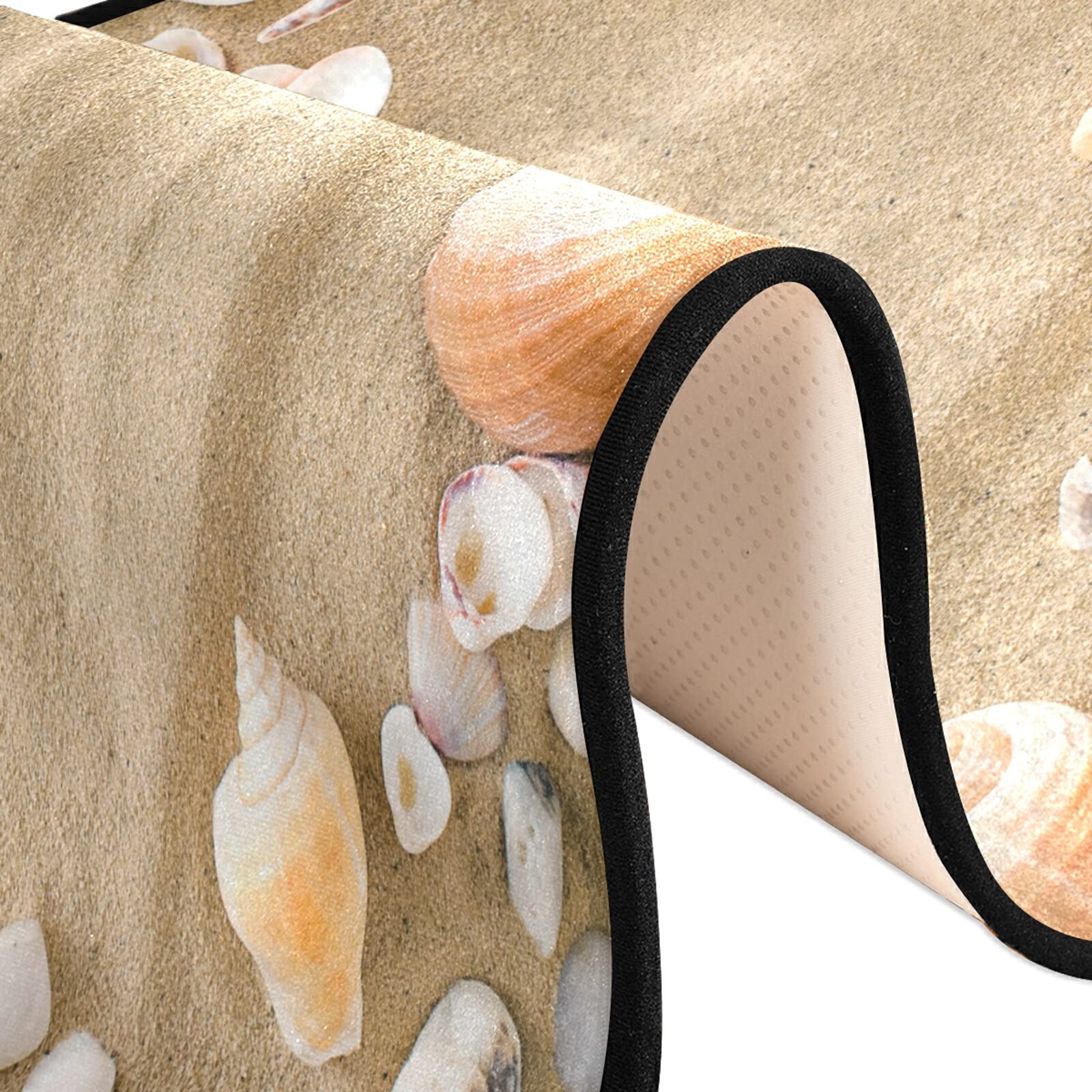 JUAMA Area Rug Beach Sand with Seashells Starfish Floor Comfort Mat ...