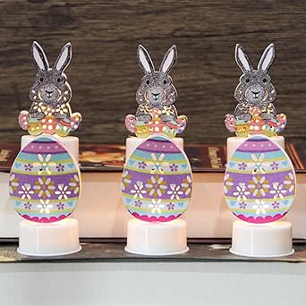 Amazon.com: DRomance Easter Flameless Votive Candles with Timer Battery ...