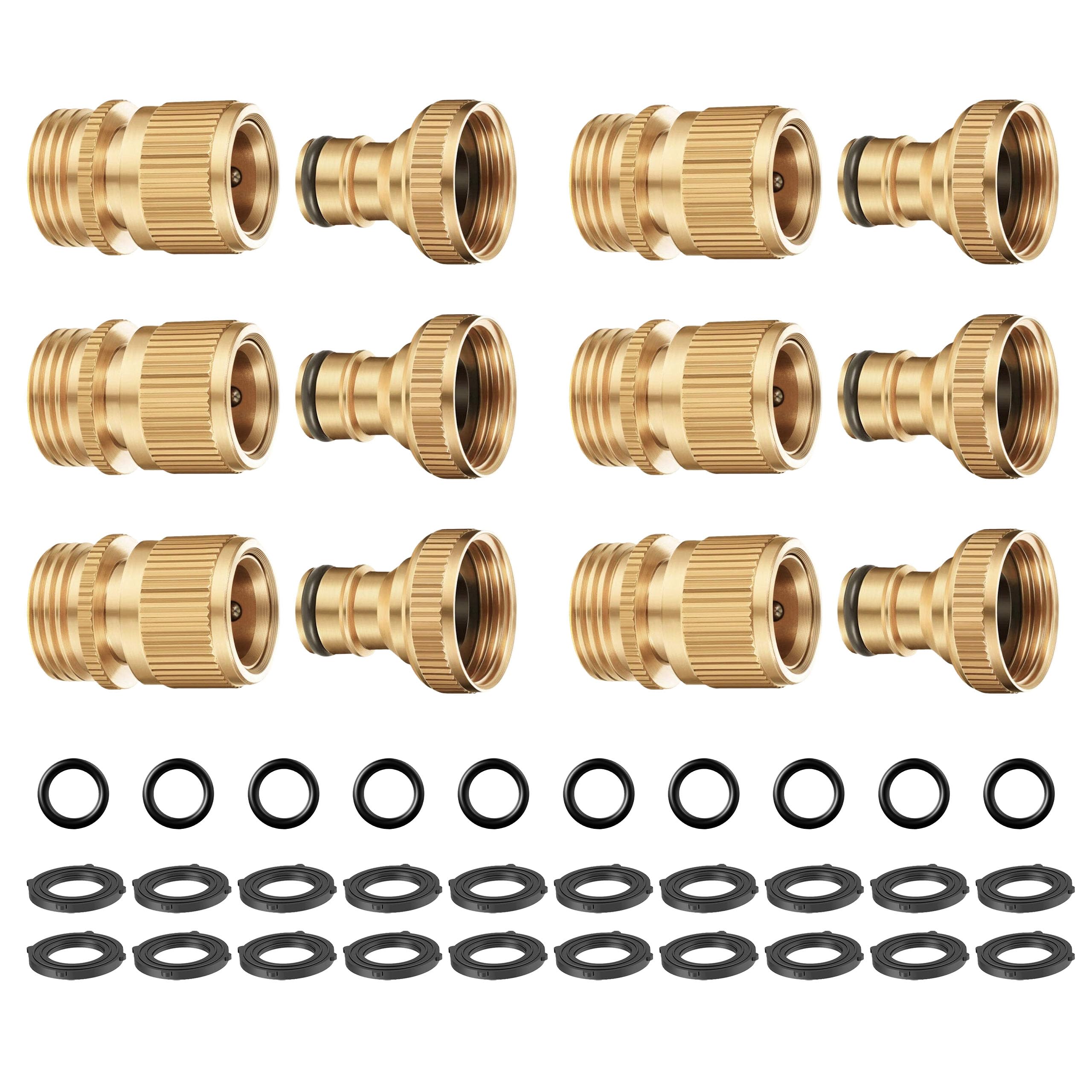Snapklik.com : ECOESPTI Quick Connect Garden Hose Fittings, 6 Pack 3/4 ...