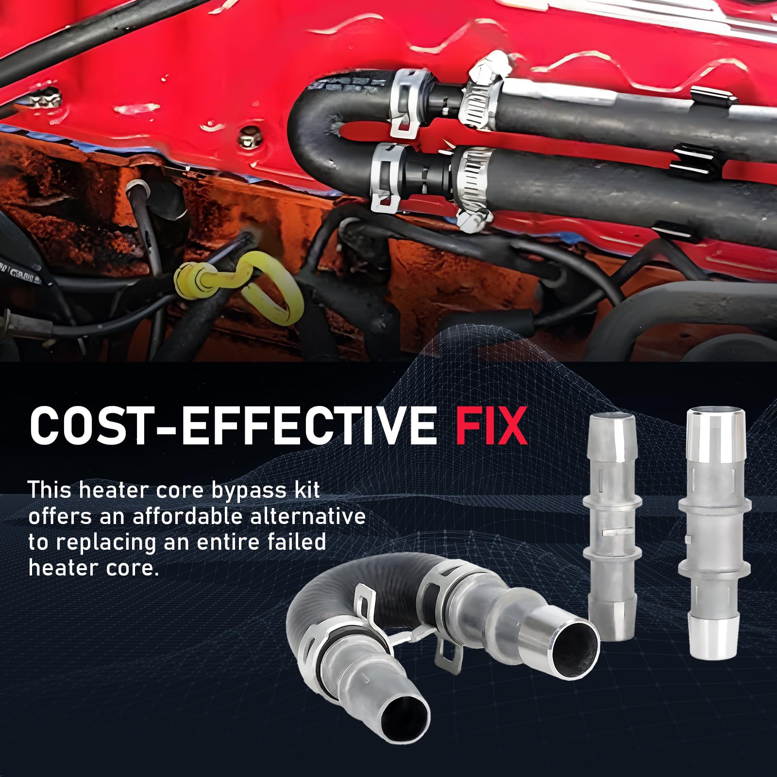 Snapklik.com : 626-001 Universal Engine Heater Core Bypass Kit