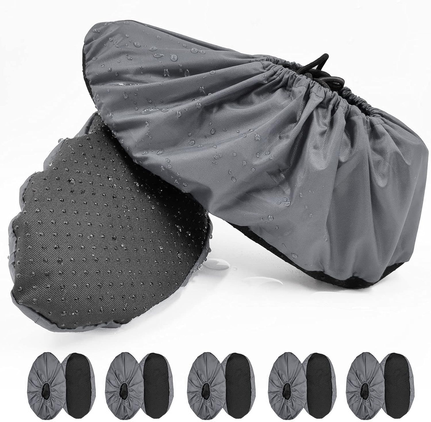 5 Pairs Waterproof Anti slip Washable Reusable Boots Cover Indoor Shoe ...