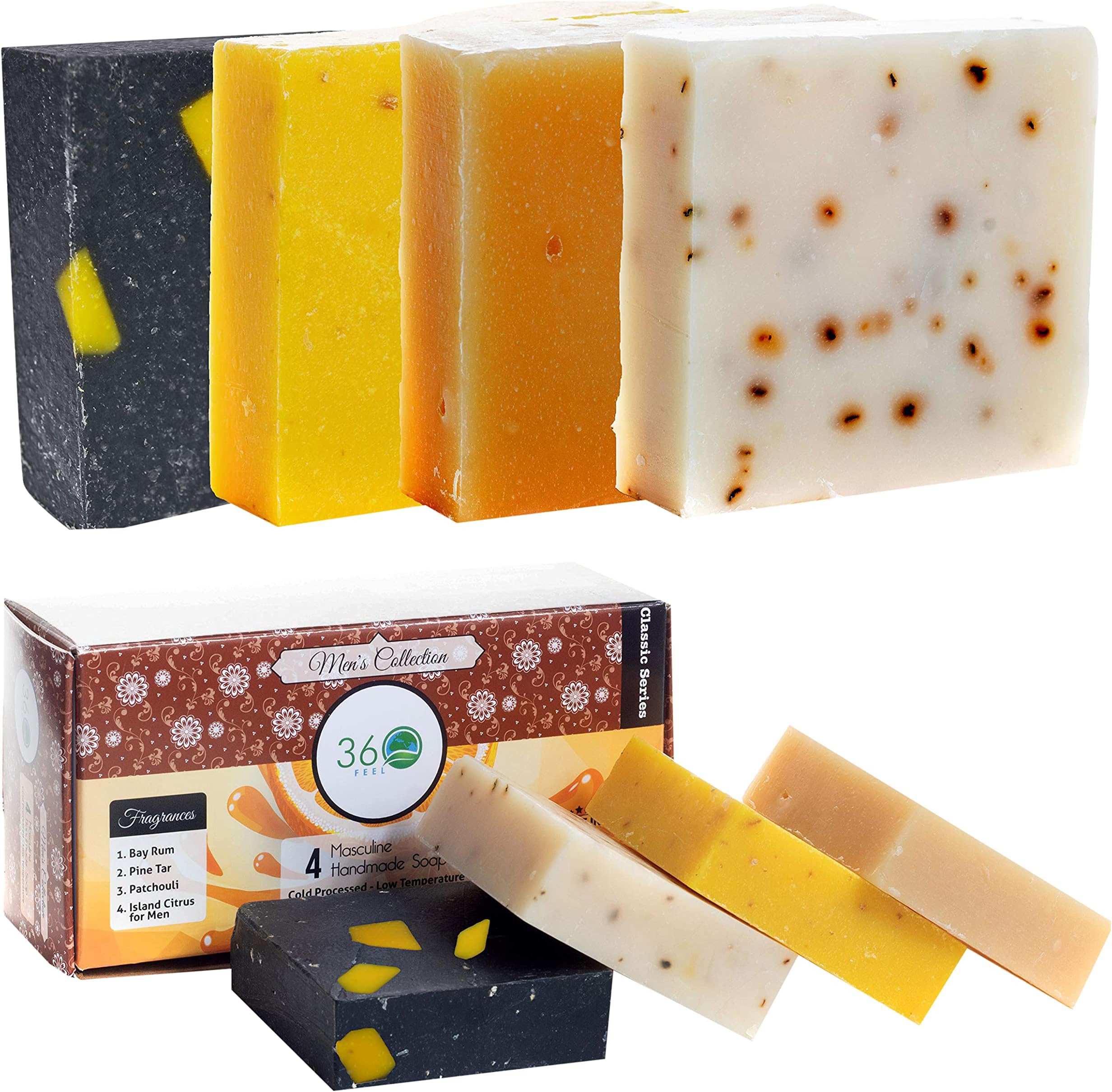 Amazon.com : 360 Feel Men's Soap bar Handmade -Masculine fragrance ...