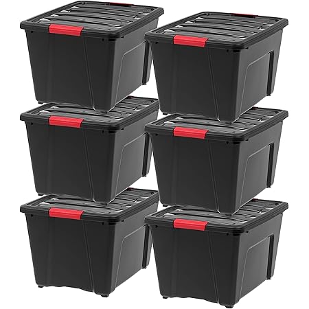 Amazon.com - IRIS USA Store-It-All, 21 Gal. (4 Pack), Black/Black, 4 ...