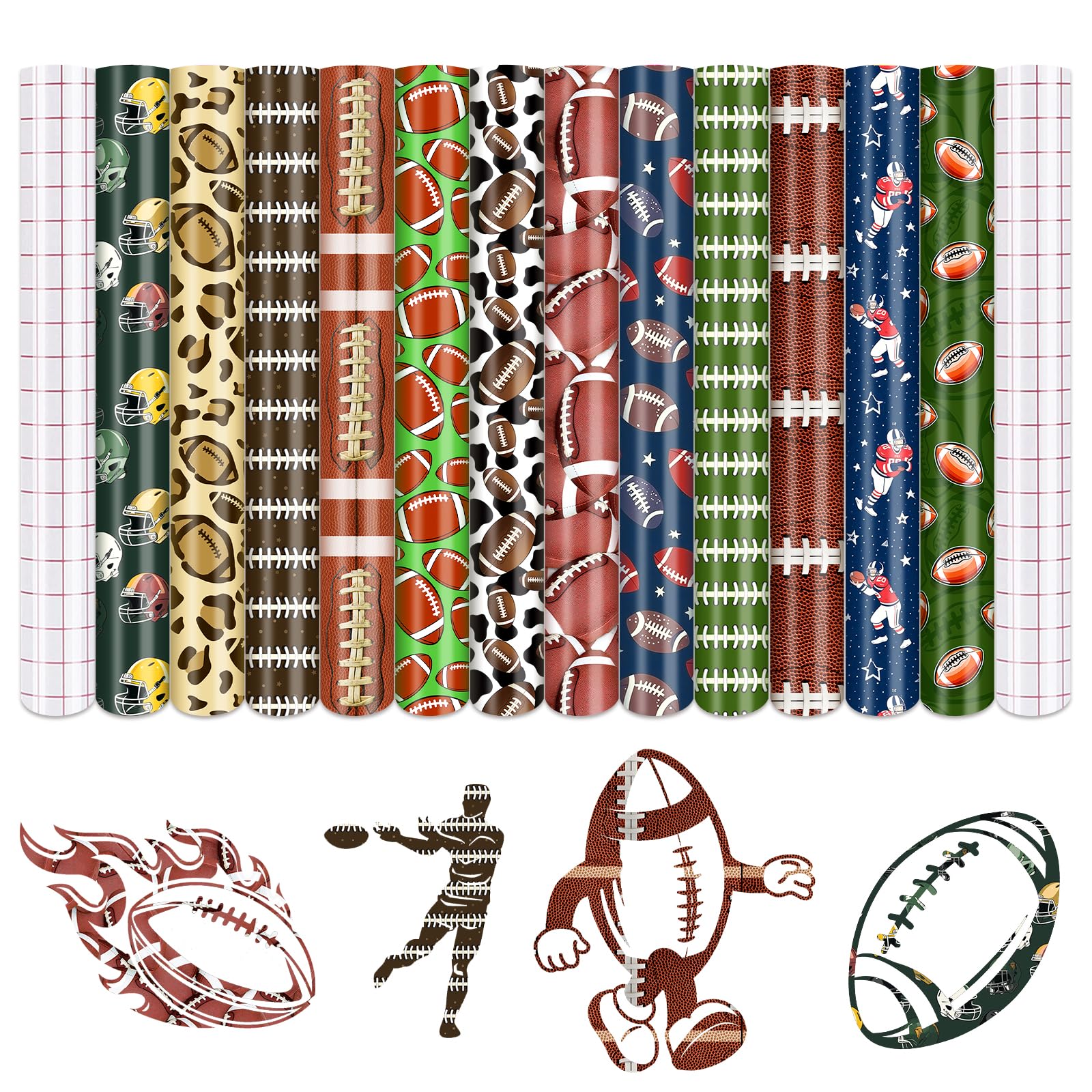 Amazon.com: HTVSTD Football Permanent Vinyl - 12 Sheets 12"x10" Brown ...