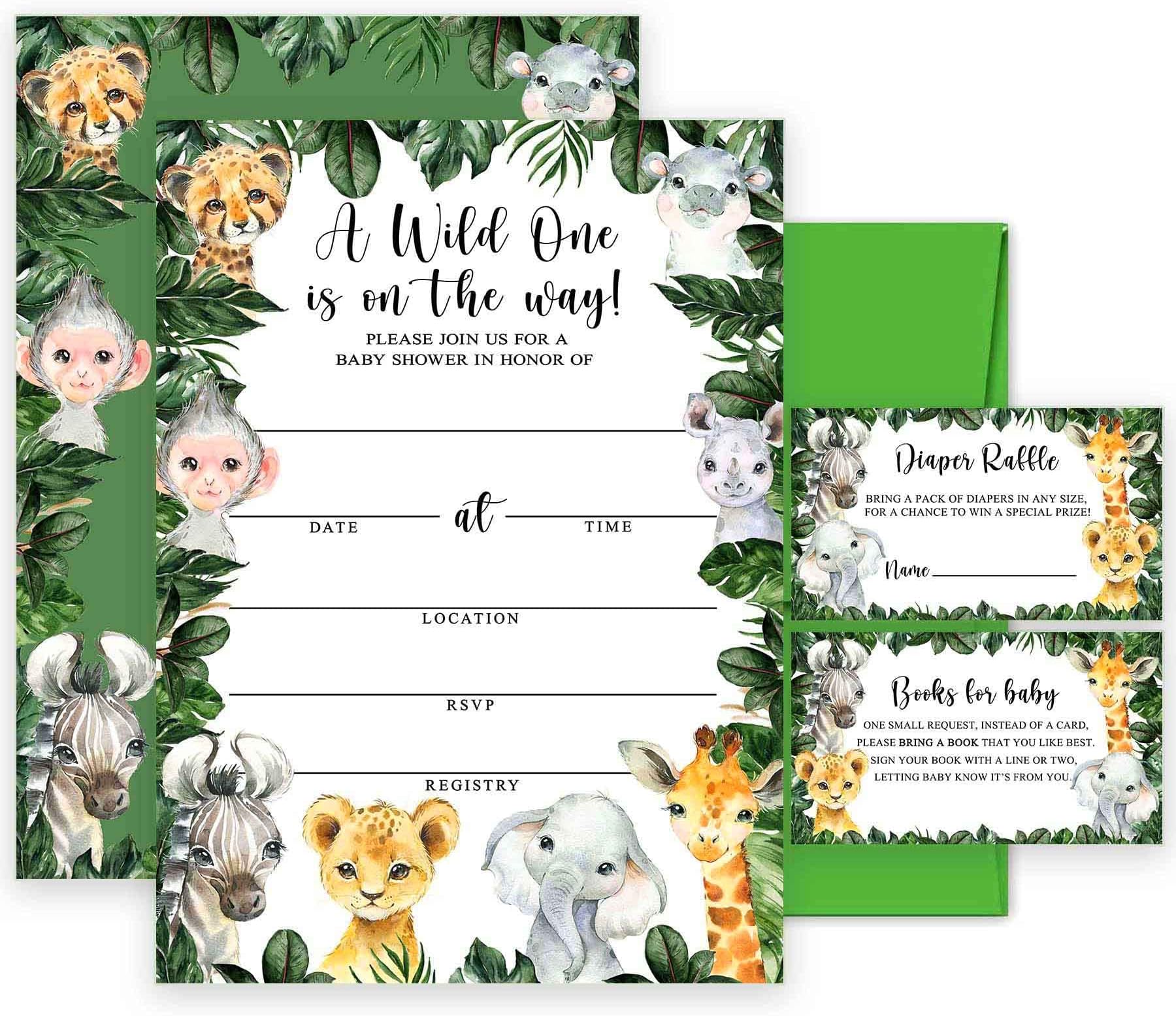 Amazon.com : Moonrise Papery Set of 25 Safari Theme Baby Shower ...