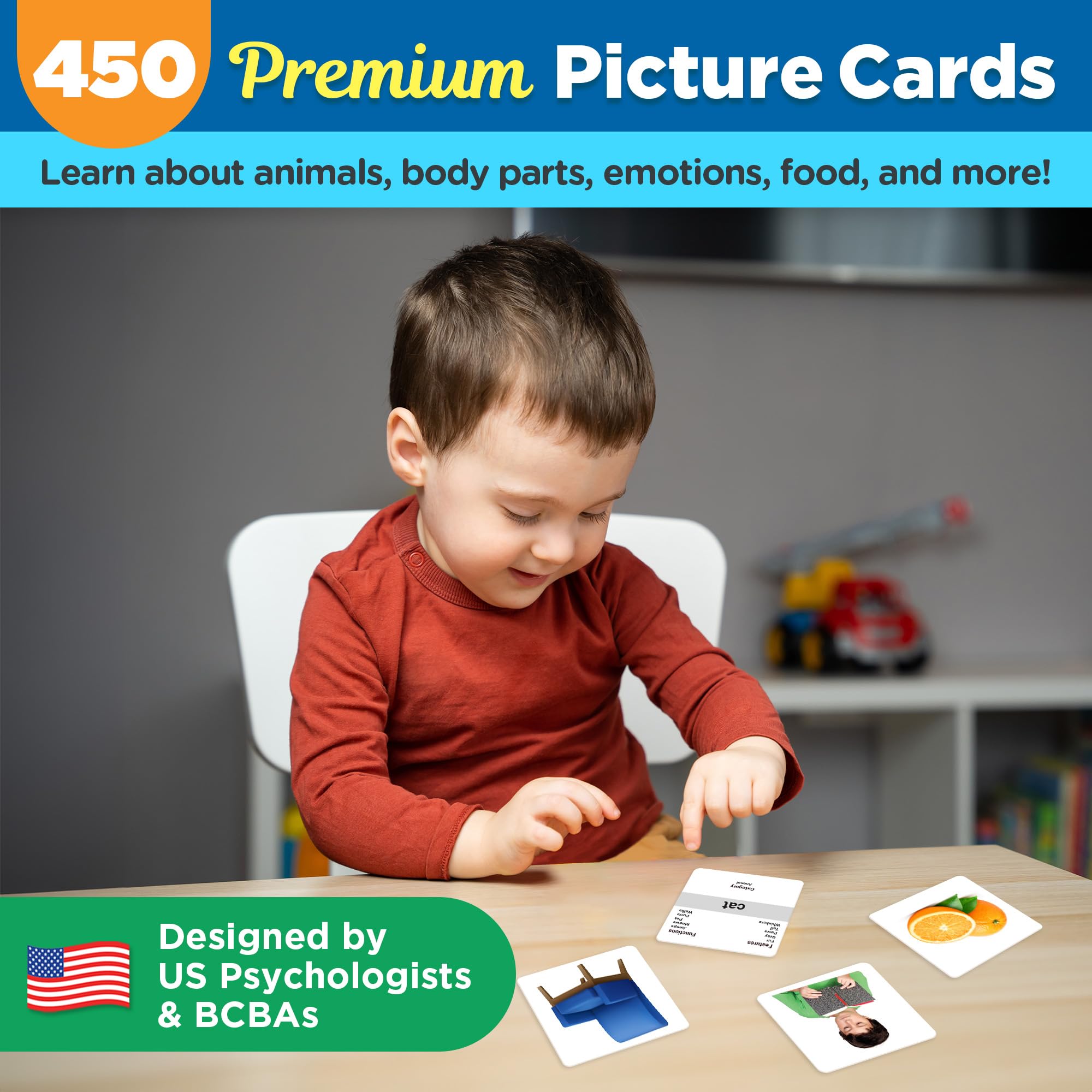Snapklik.com : ThinkPsych 450 Thick Picture Cards For Autism Speech Therapy Materials - Flash ...