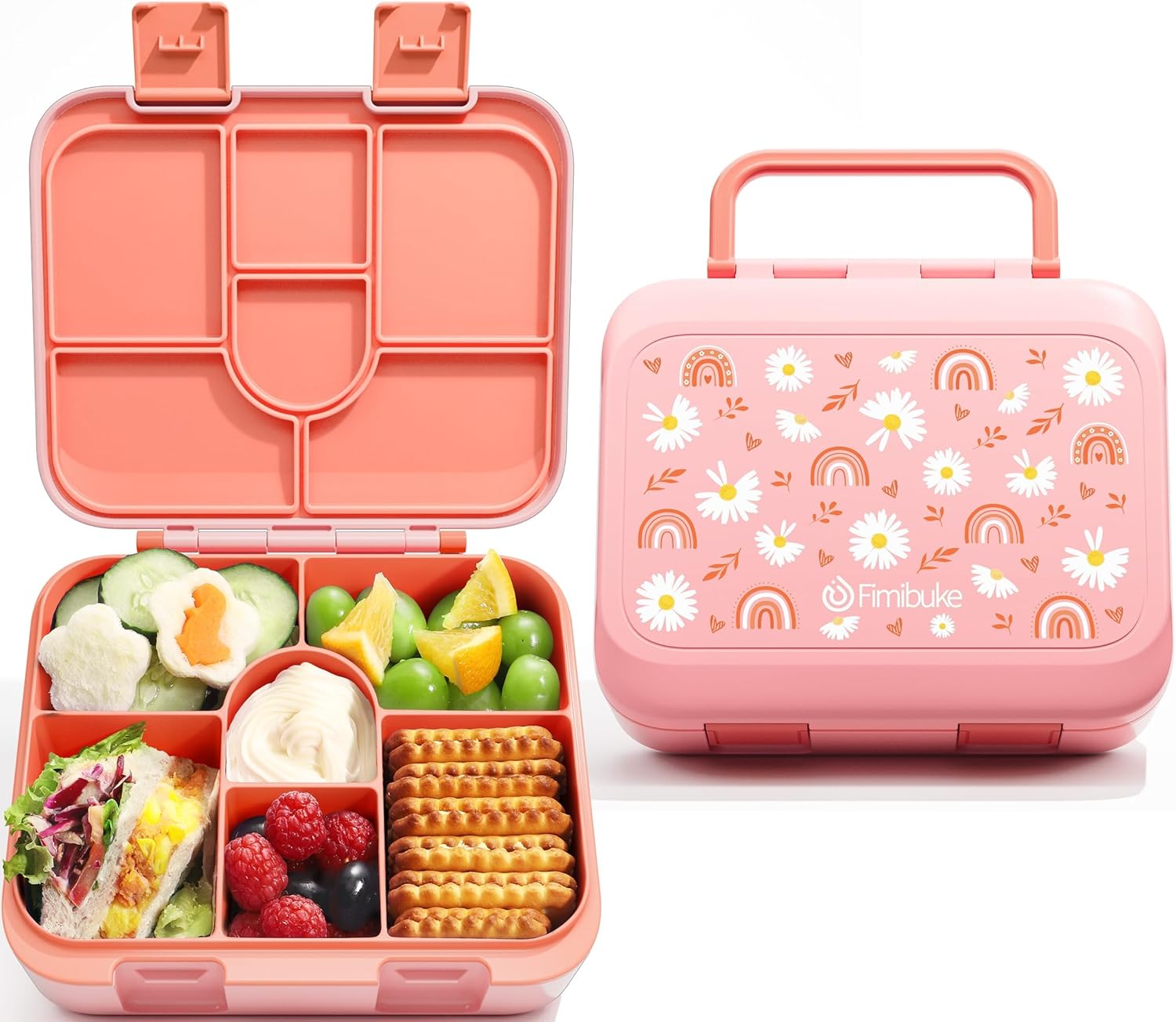 Amazon.com: Fimibuke Bento Lunch Box for Kids Toddlers, 6-Compartment ...