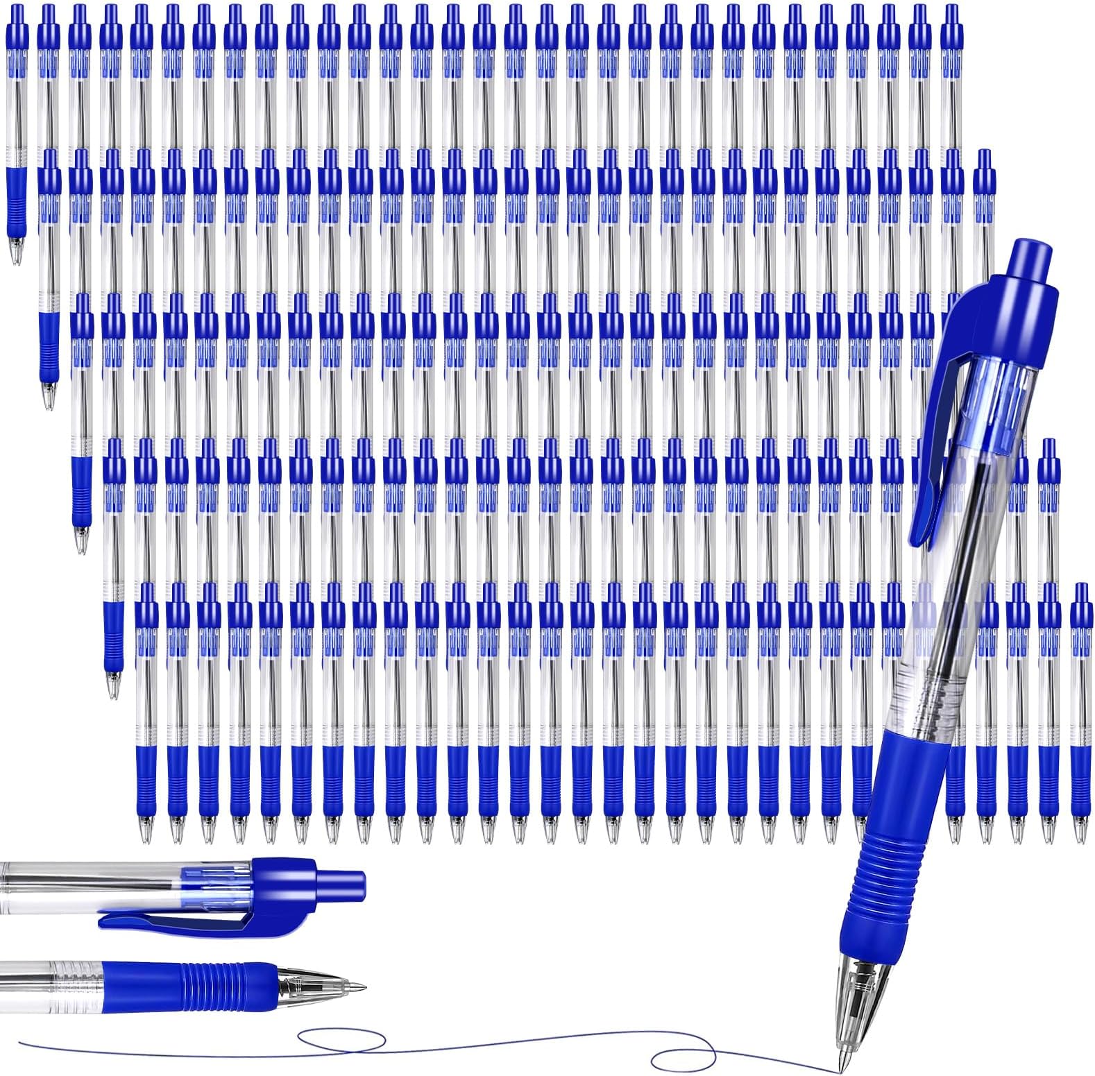Ballpoint Pens Bulk, 200 Pack Retractable Blue Click Pens, Wholesale ...