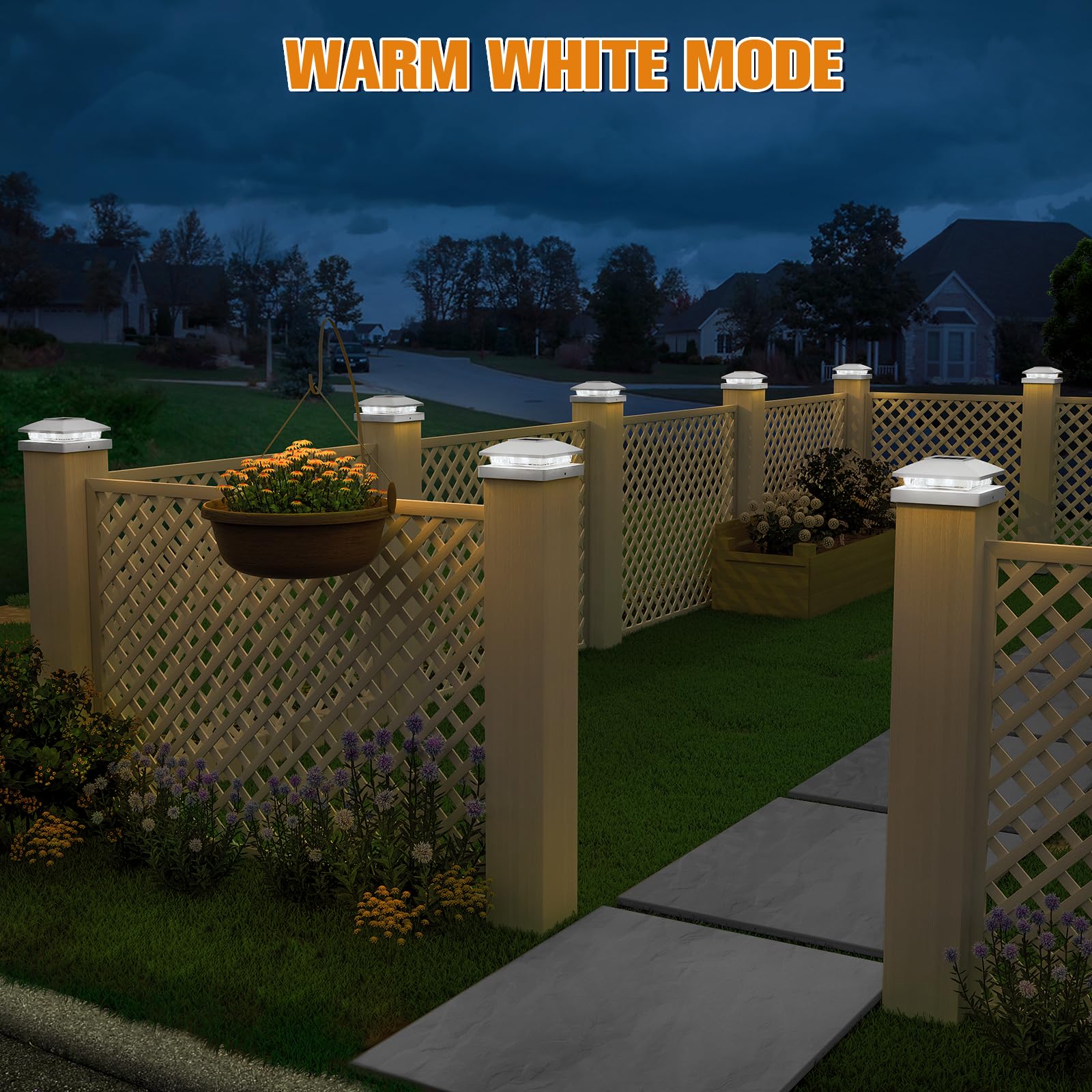 Solar Post Cap Lights4x4 Post Solar Lights Cool White Outdoor Waterproof Garden 6122