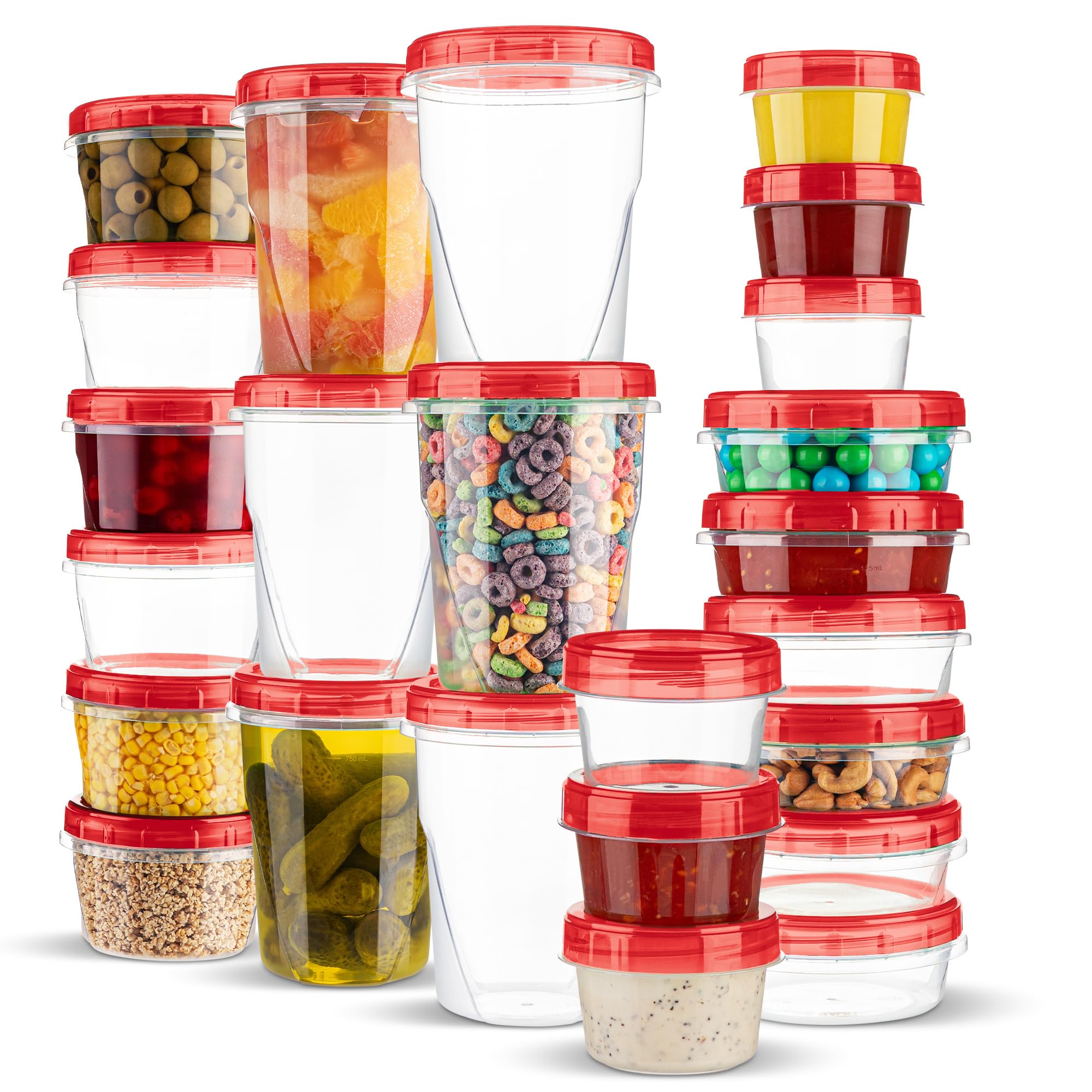 Snapklik.com : PLASTICPRO 24 Pack Twist Top Containers Assorted Sizes ...
