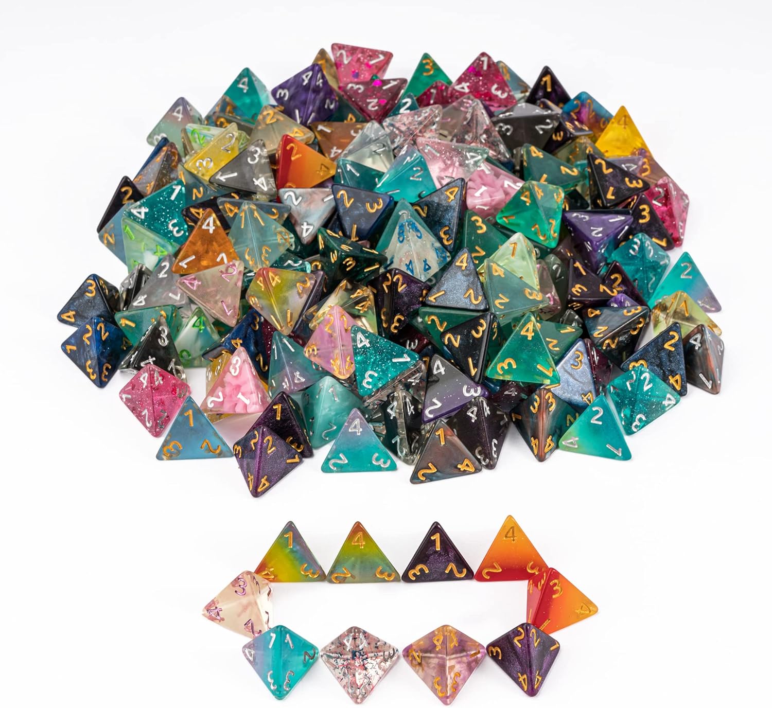 Amazon.com: HDdais 10 Pack of D4 Dice Random Color D4 Polyhedral Dice 4 ...