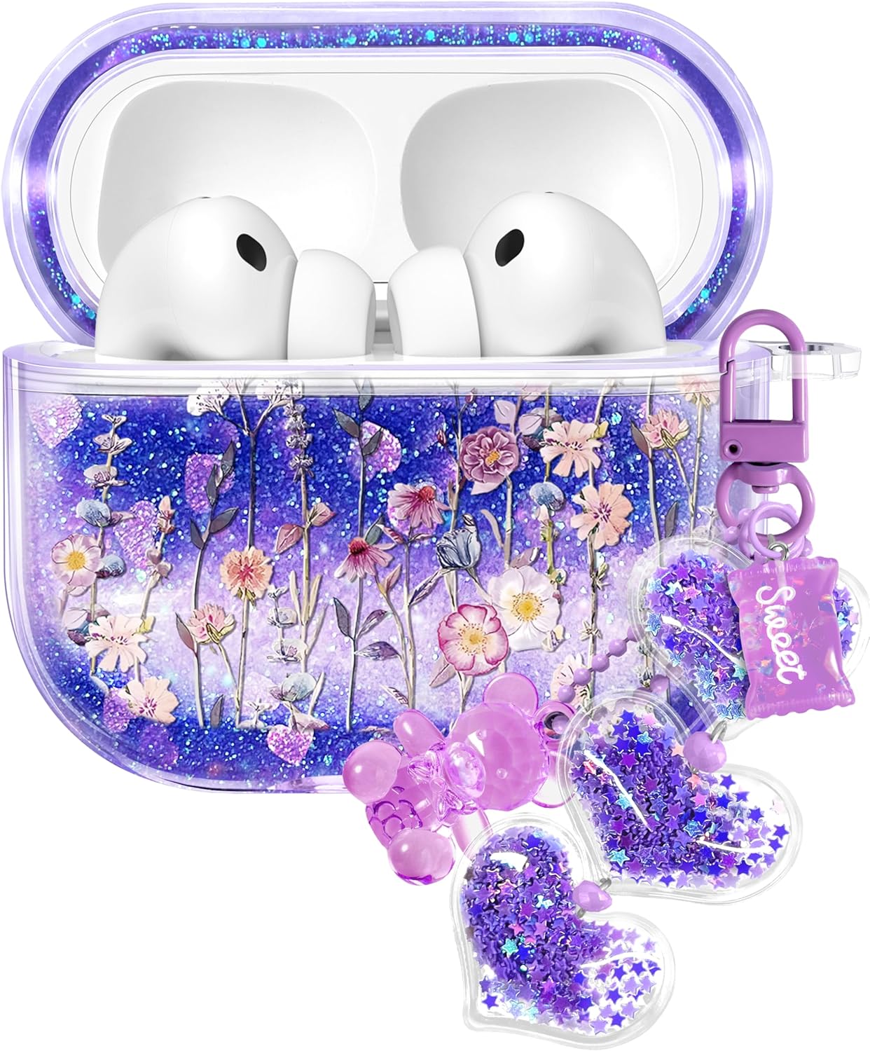 Amazon.com: Joyleop for Airpods Pro 3 Case - Cute Girly Quicksand ...