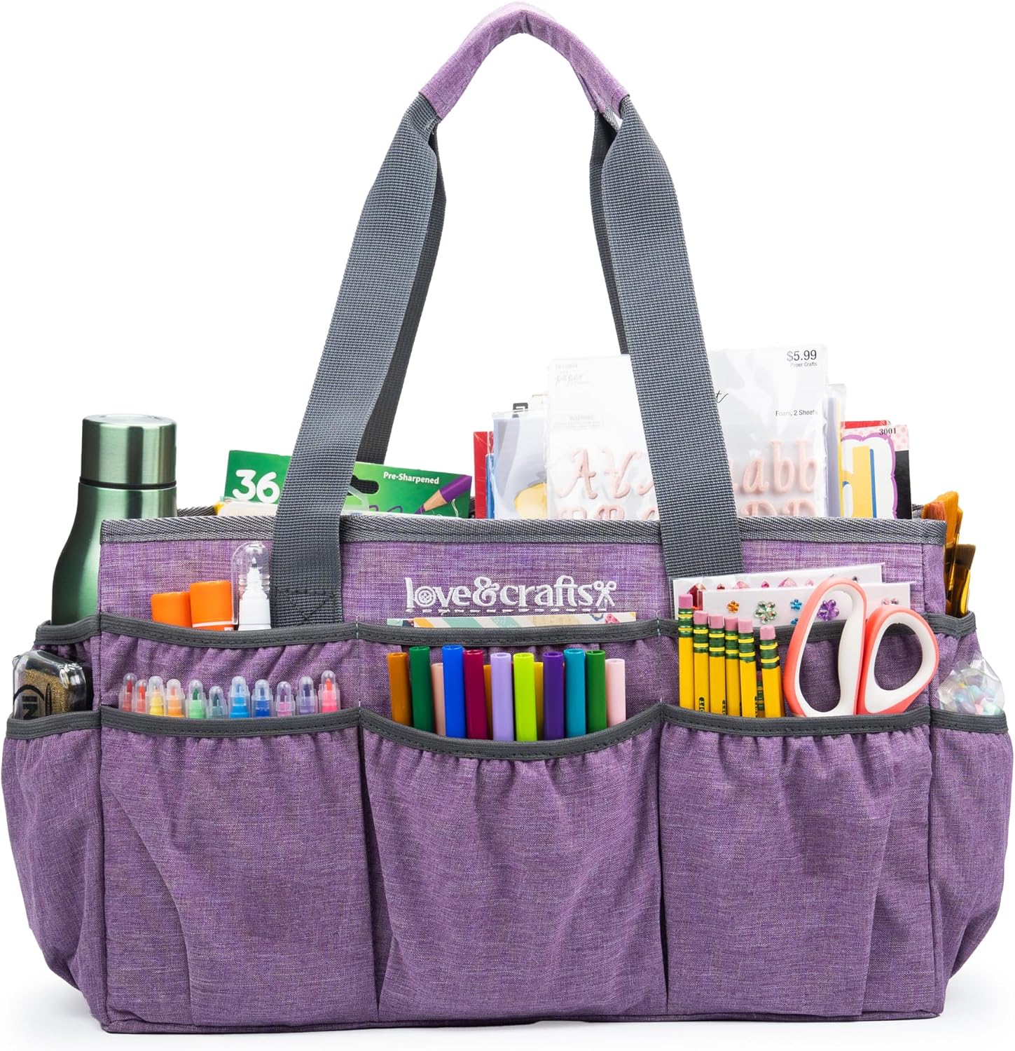 Amazon.com: Large Craft Organizer Tote Bag - Art Bag 16 x 7.9 x 9.5 ...