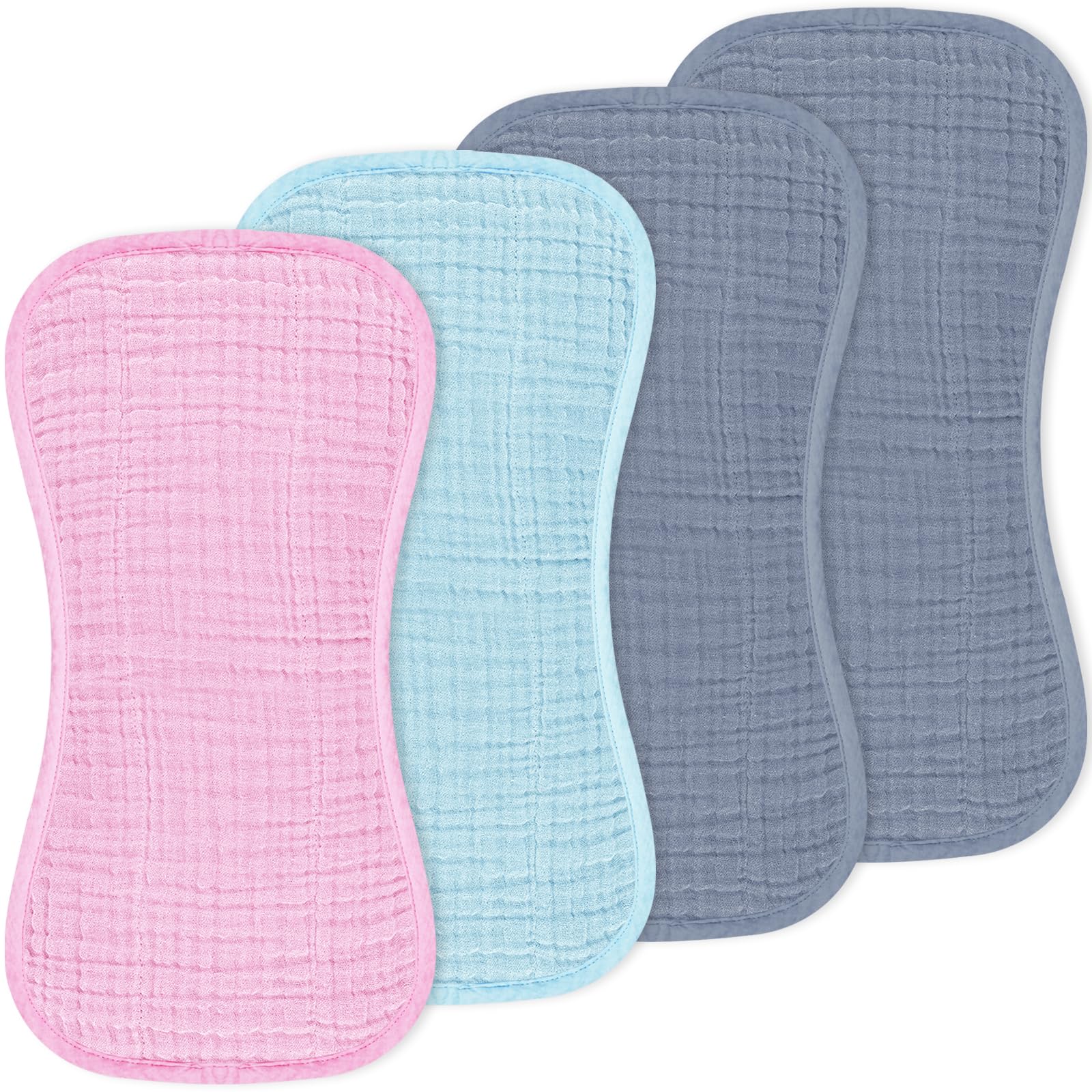 Amazon.com: CUXFLS 4 Pack Muslin Baby Burp Cloths for Baby Boys and ...