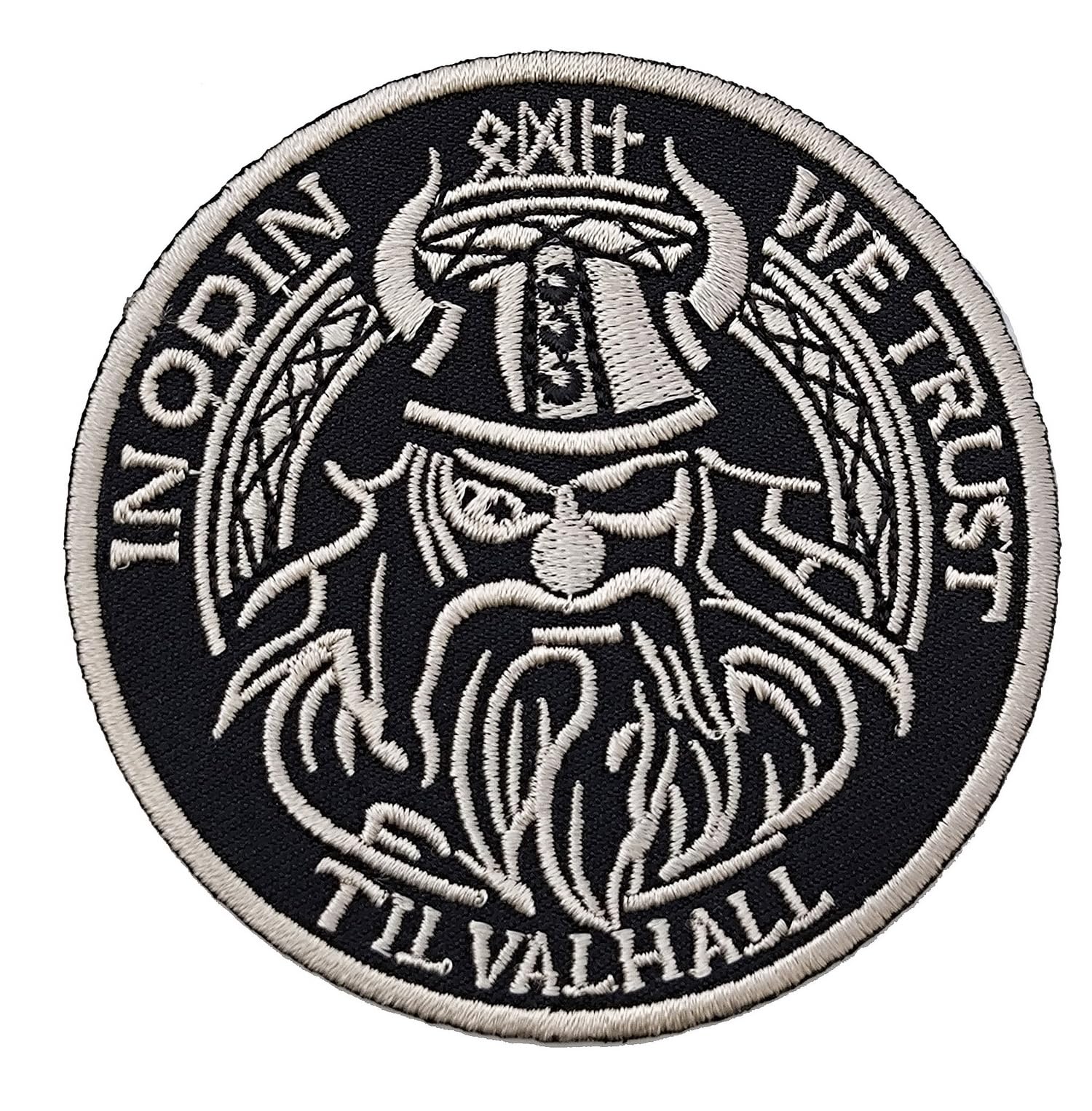 Amazon.com: Viking Embroidered Iron on Patch in Odin We Trust Iron on ...
