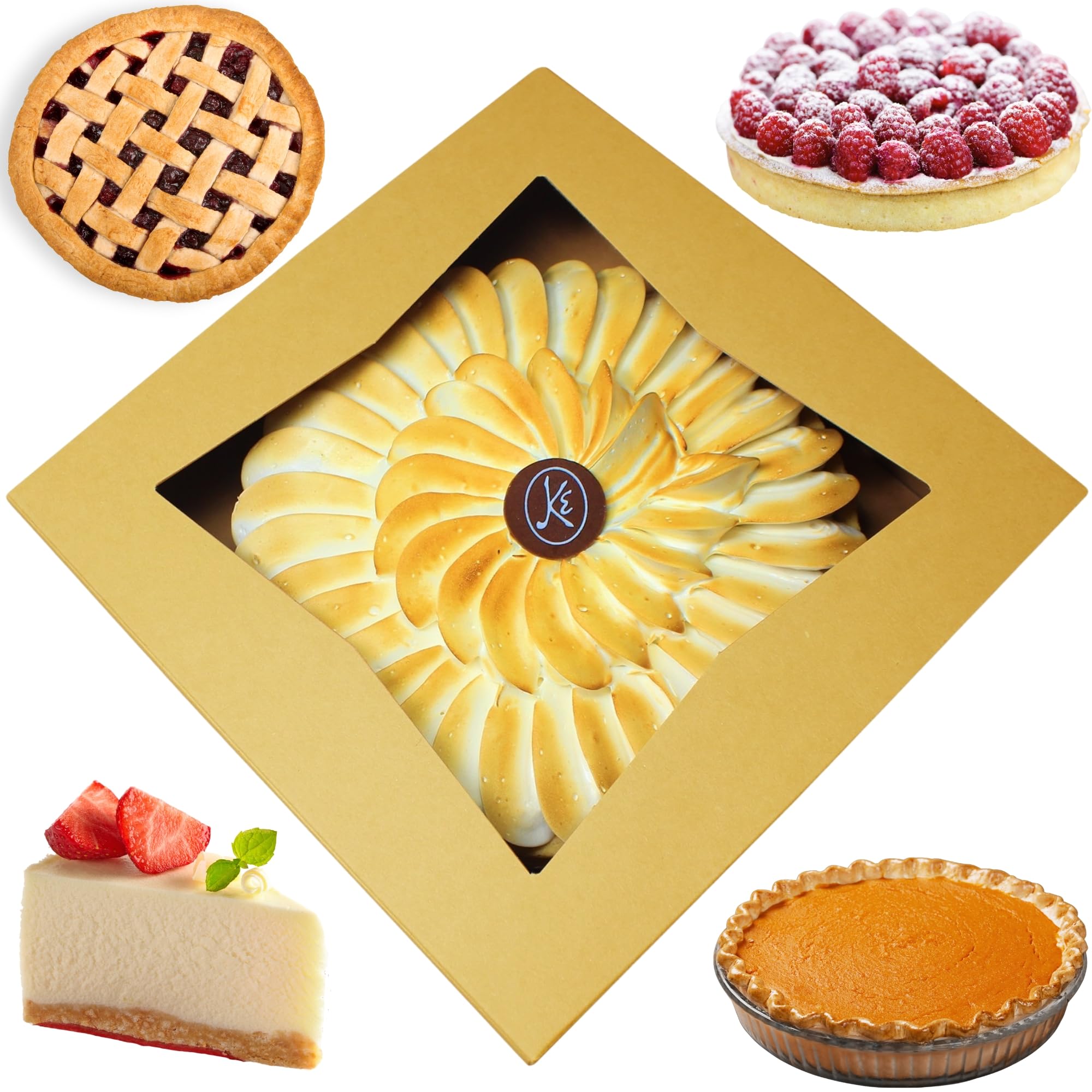 Amazon.com: BAKELUV Pie Boxes for 9 Inch Pie | Brown, 25 Pack | 9x9x2.5 ...