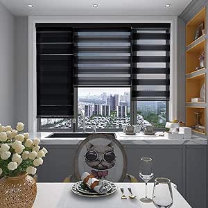 Amazon.com: Changshade Custom Cordless Zebra Blinds for Windows, Free-Stop Roller Shade for ...
