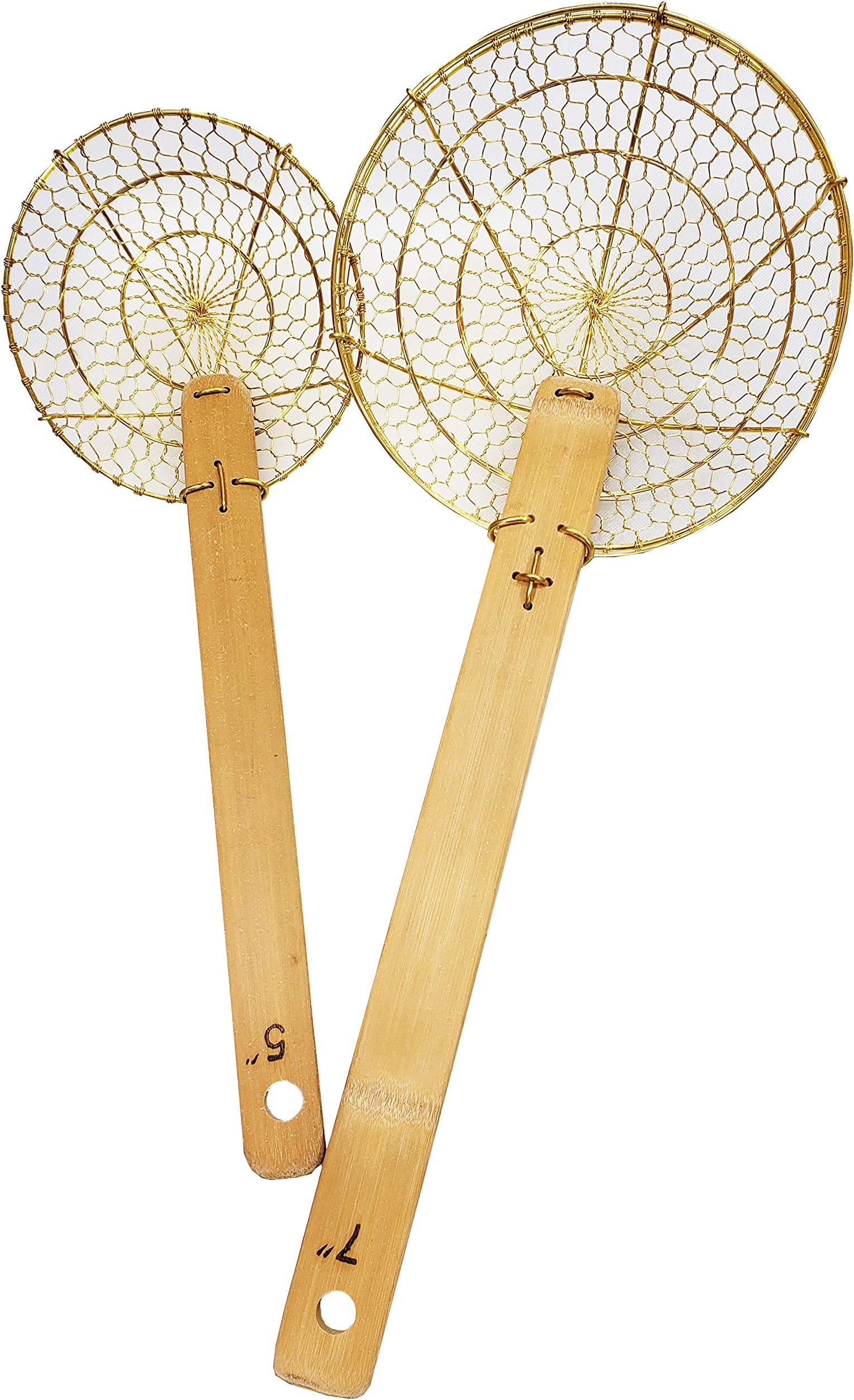 Amazon.com: MIYVI Bamboo Strainer Coarse Skimmer Kitchen Stainless ...