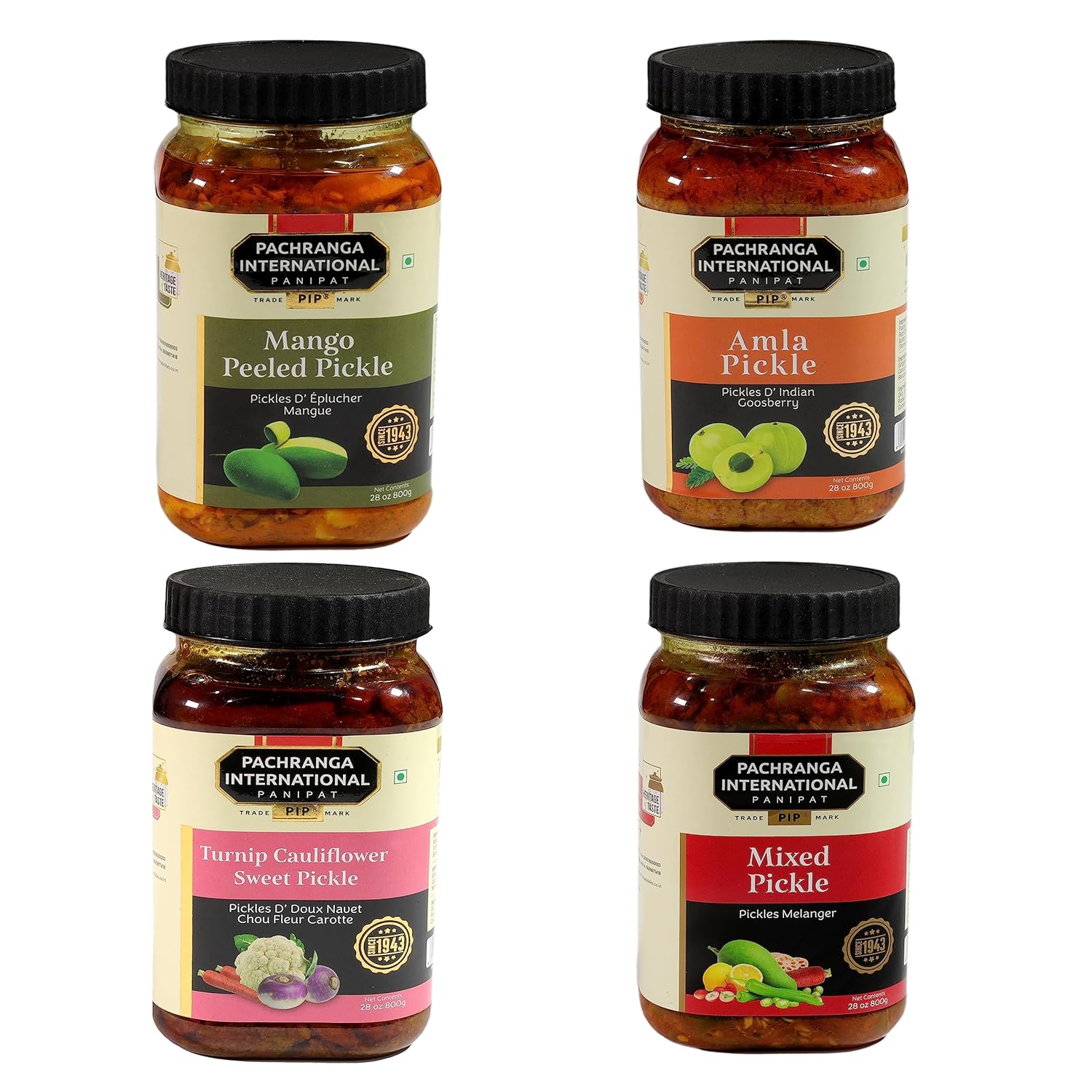 PACHRANGA International PIP (4 in 1) Combo Pack of Mixed Pickle- 800gm ...