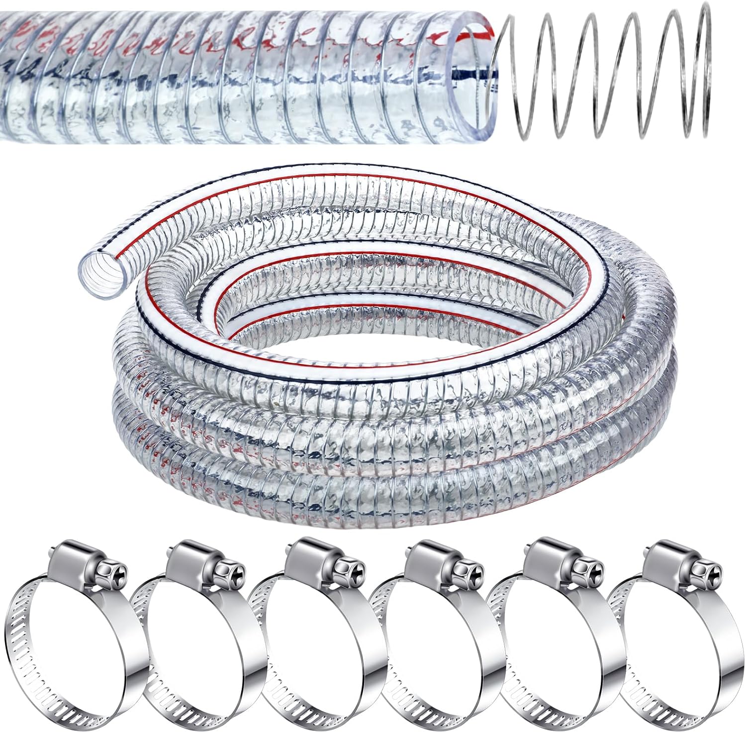 Frienda Heavy Duty Steel Wire Flexible Tubing with Fasteners PVC High ...