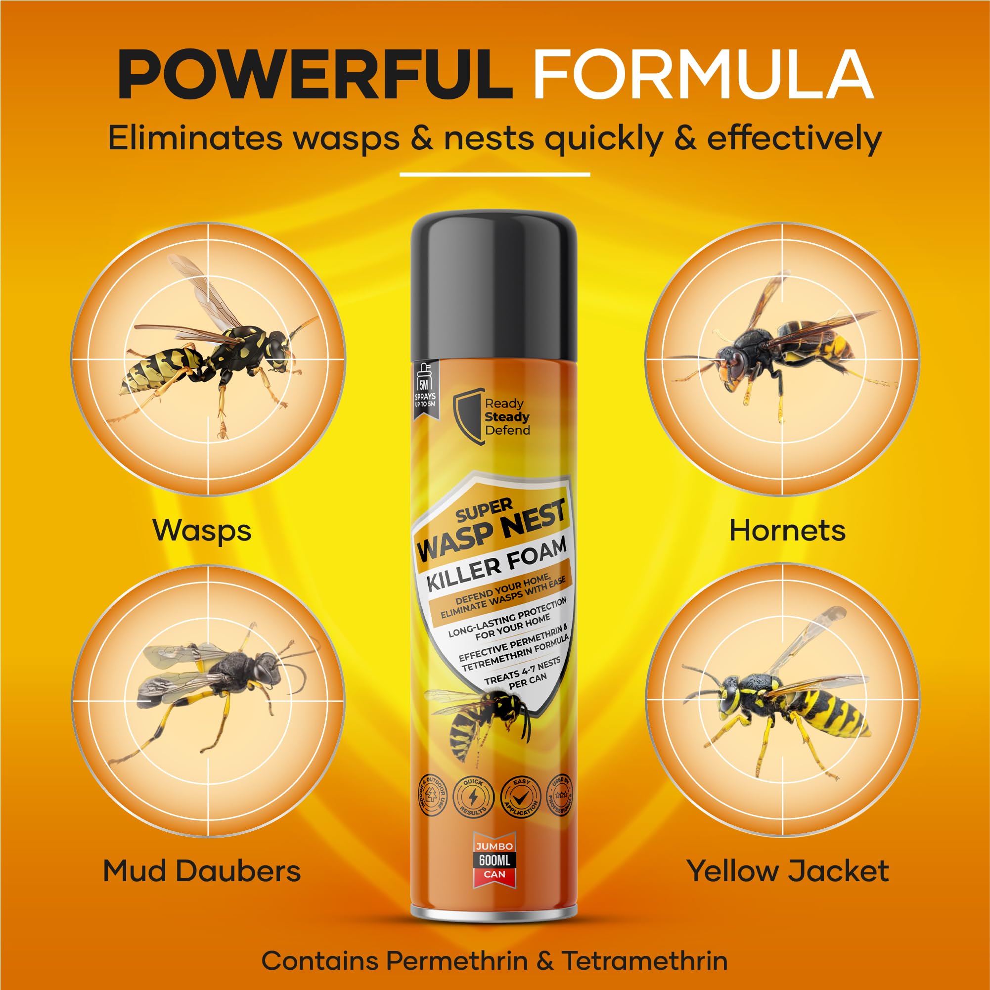 Mister Soap Wasp Spray STV Zero In Wasp Nest Killer Foam Aerosol