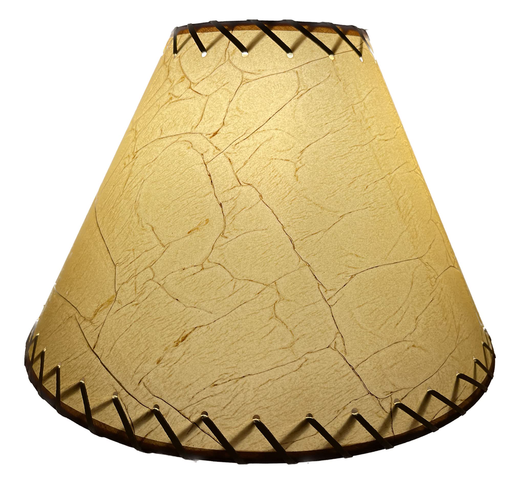 Rustic Crackled Lamp Shade with Suede Lacing - 16" - Amazon.com