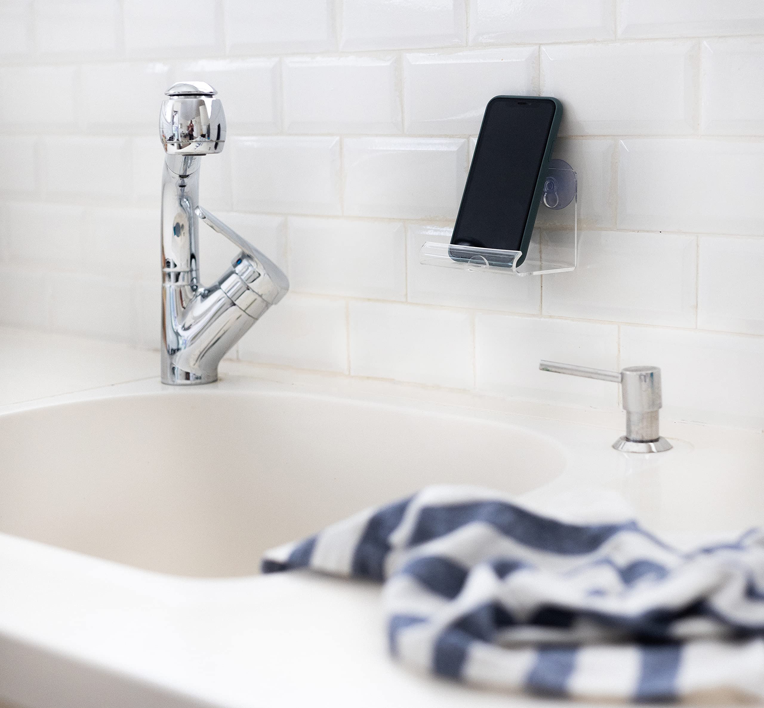 Snapklik.com : Xforto Acrylic Shower Phone Holder - Bathroom Phone ...
