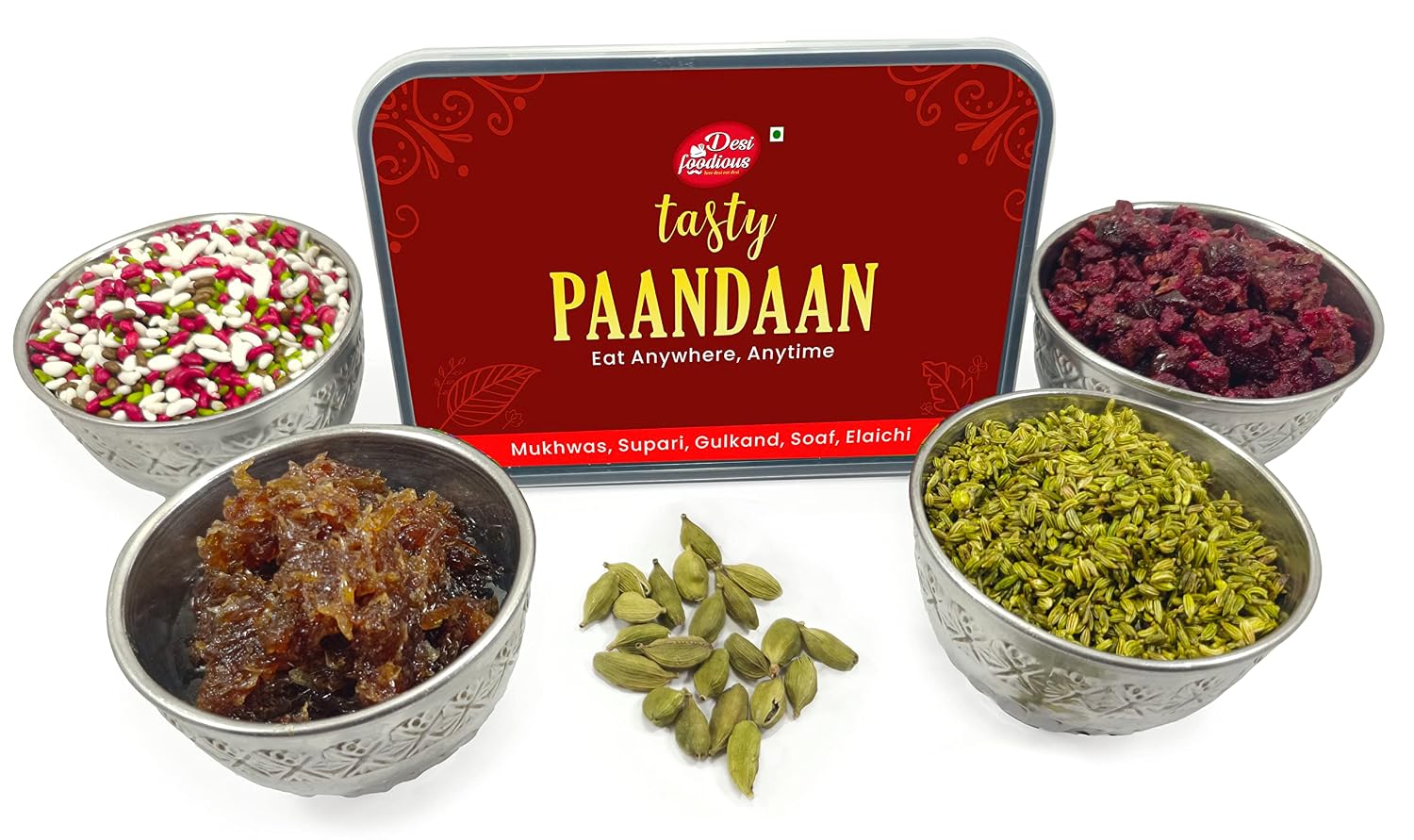 Desi foodious Tasty Paandaan Combo of Mukhwas| Meethi Saunf| Gulkand ...