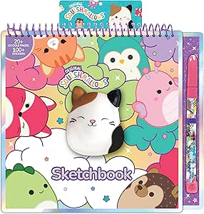 Amazon.com: Original Squishmallows Sketchbook, Over 20 Stationery ...