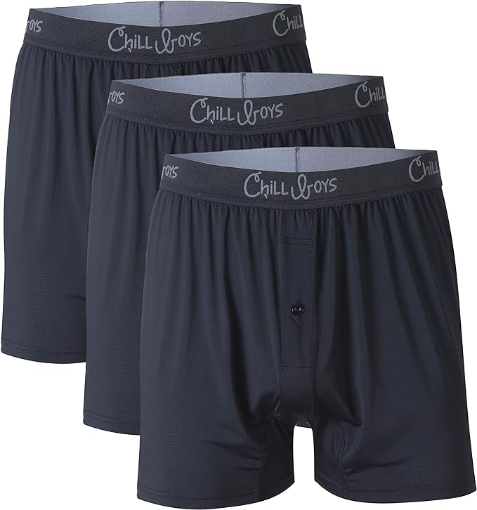 Chill Boys Performance Boxers 3 Pack Men's Underwear Cool Breathable ...