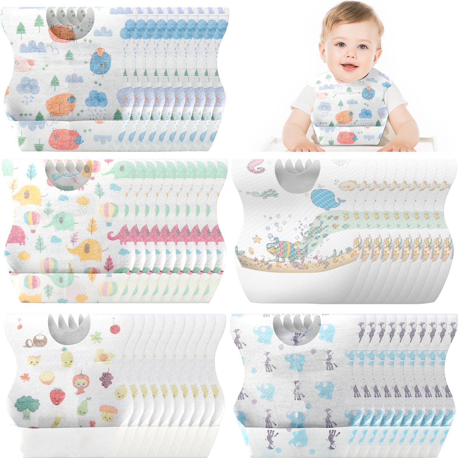 Amazon.com: Disposable Plastic Bibs with Crumb Catcher (500-case) : Baby