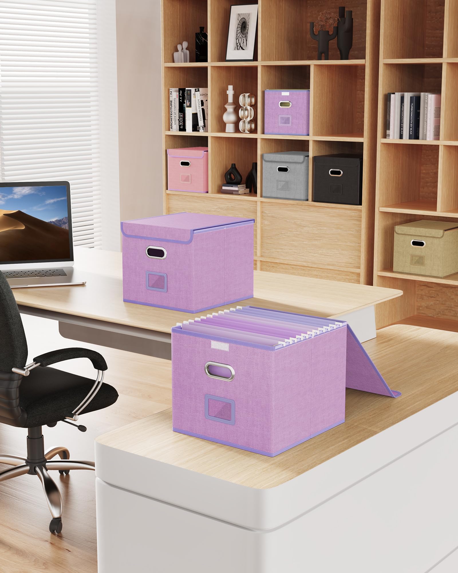 Snapklik.com : Oterri Lavender Portable Collapsible File Organizer Box ...