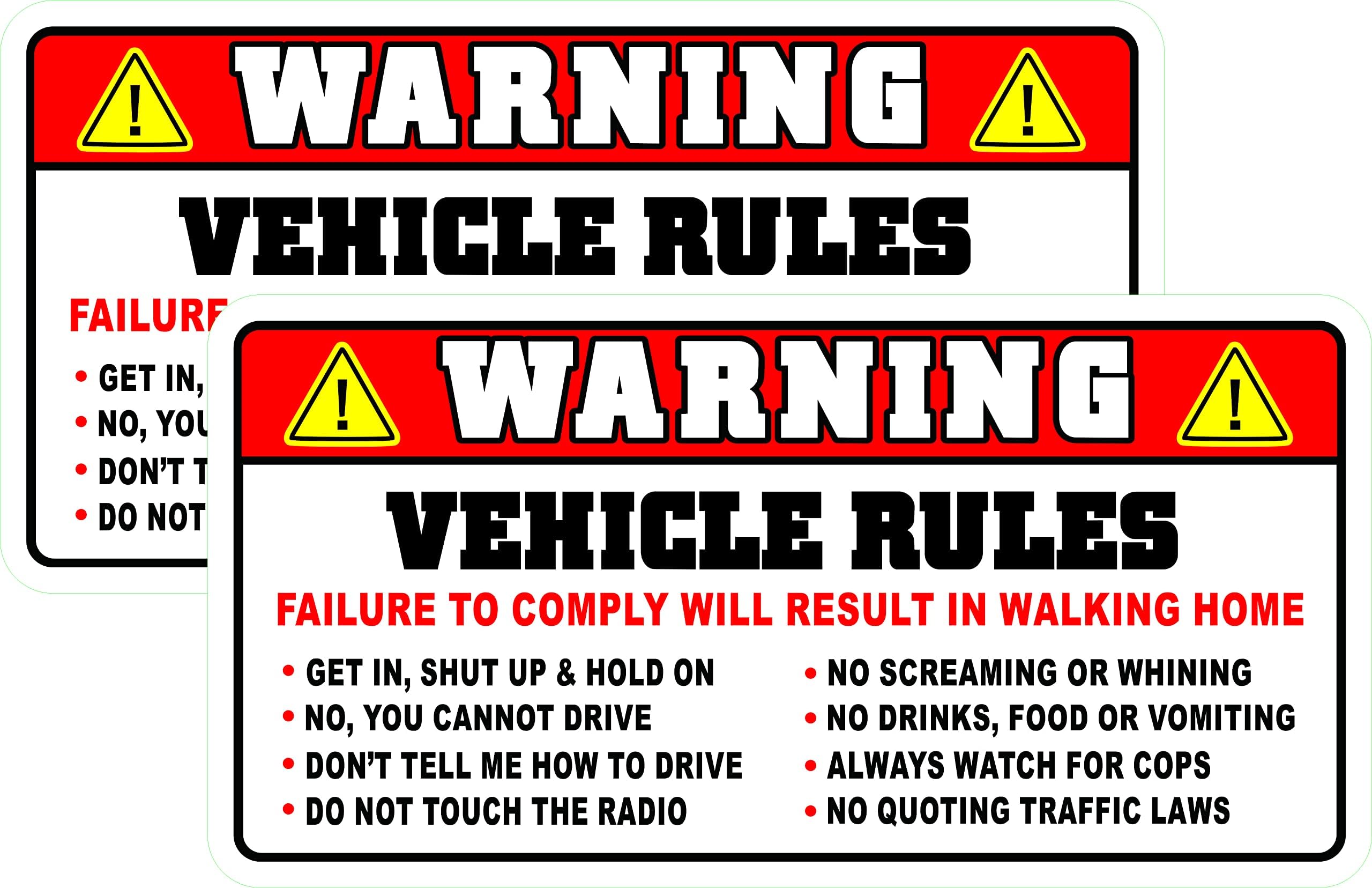 Amazon.com: Artistic Reflection Large - Warning Funny Safety Rules ...