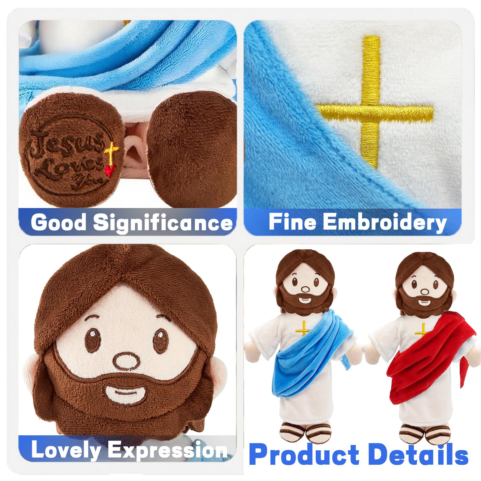 Snapklik.com : BOKUFLY Jesus Plush Doll Jesus Plushie Stuffed Toy ...