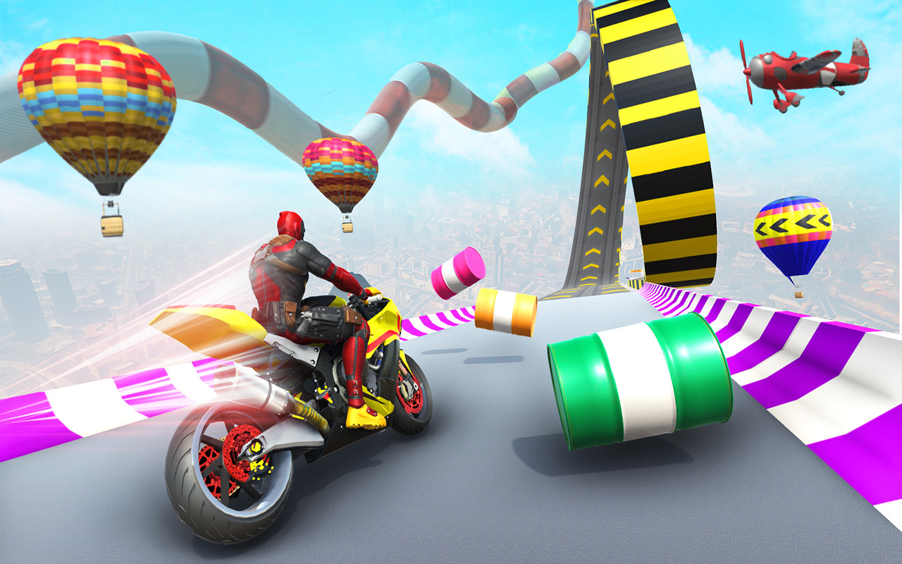 Dirt Bike Speed Hero Mega Ramp Stunt Games - Superhero GT Racing ...