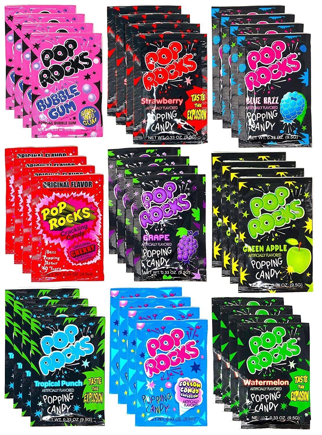 Amazon.com : Pop Rocks (36 Pack) - Bulk 36 Individually Wrapped Packets ...