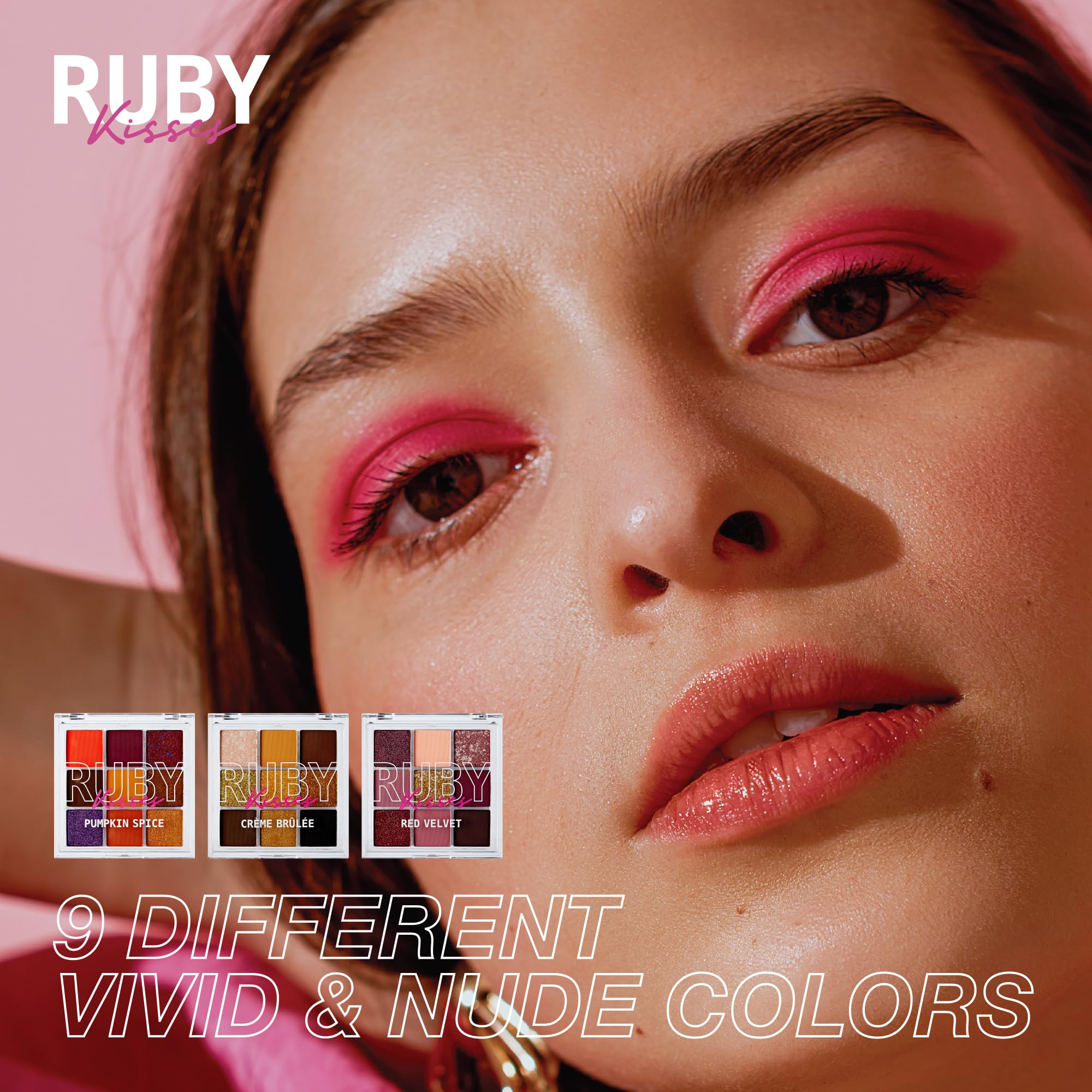 Snapklik.com : Ruby Kisses Eyeshadow Palette Highly Pigmented Eye Makeup 9 Shades Matte Shimmer ...