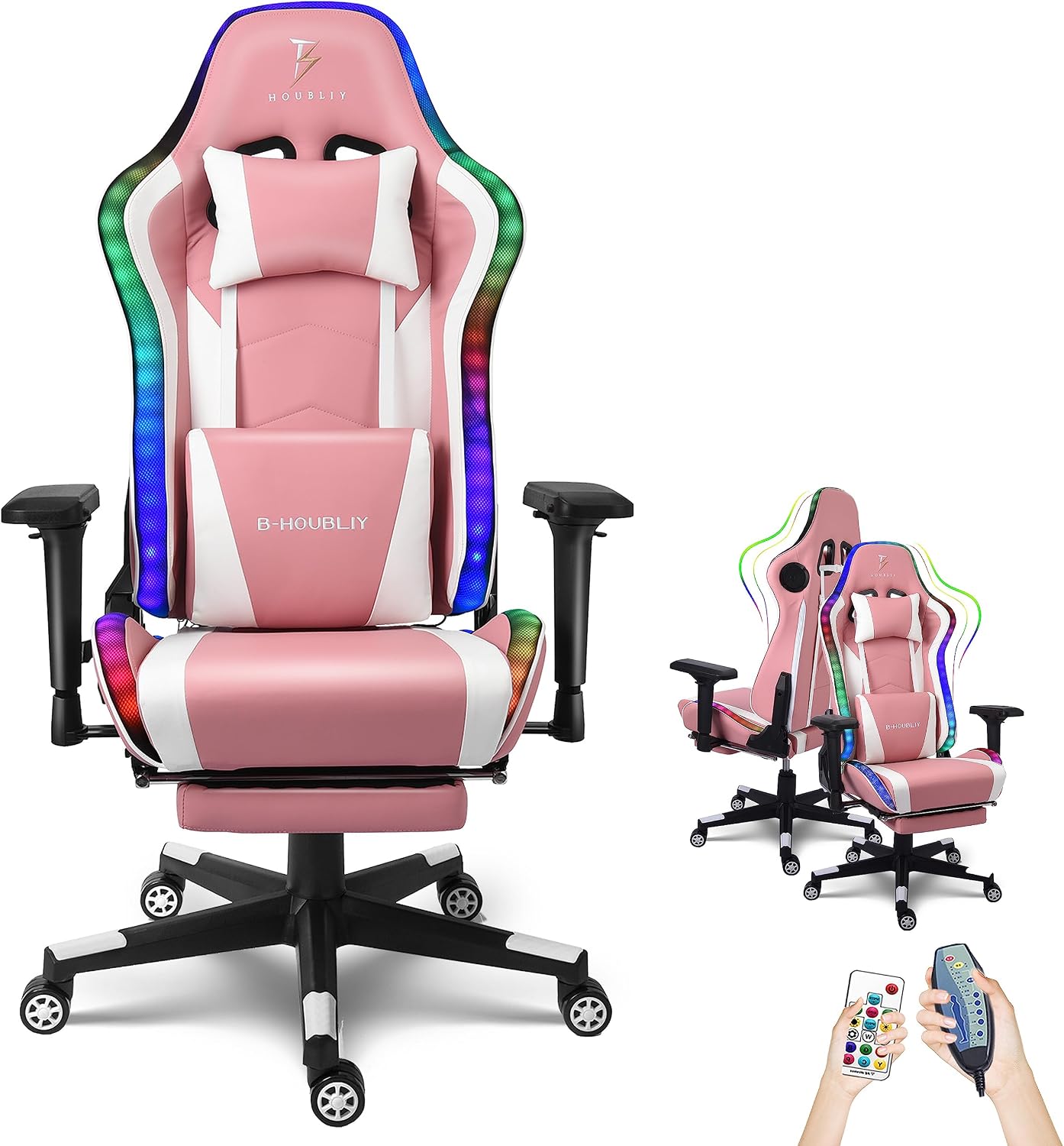Amazon.com: TBQATNTS Gaming Chair with Speakers and RGB LED Lights ...