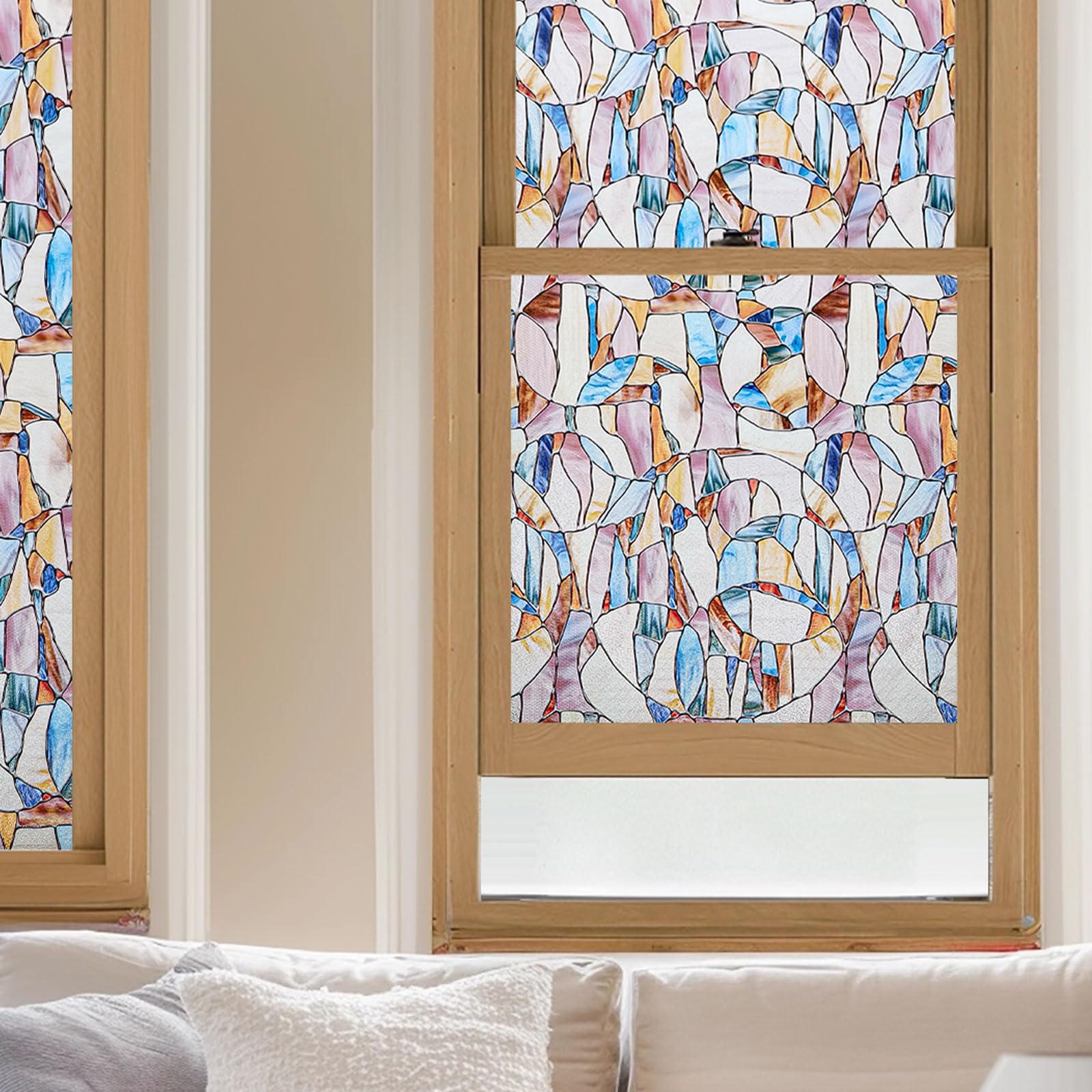 Amazon.com: Stained Glass Window Film, UV Decorative Window Privacy ...