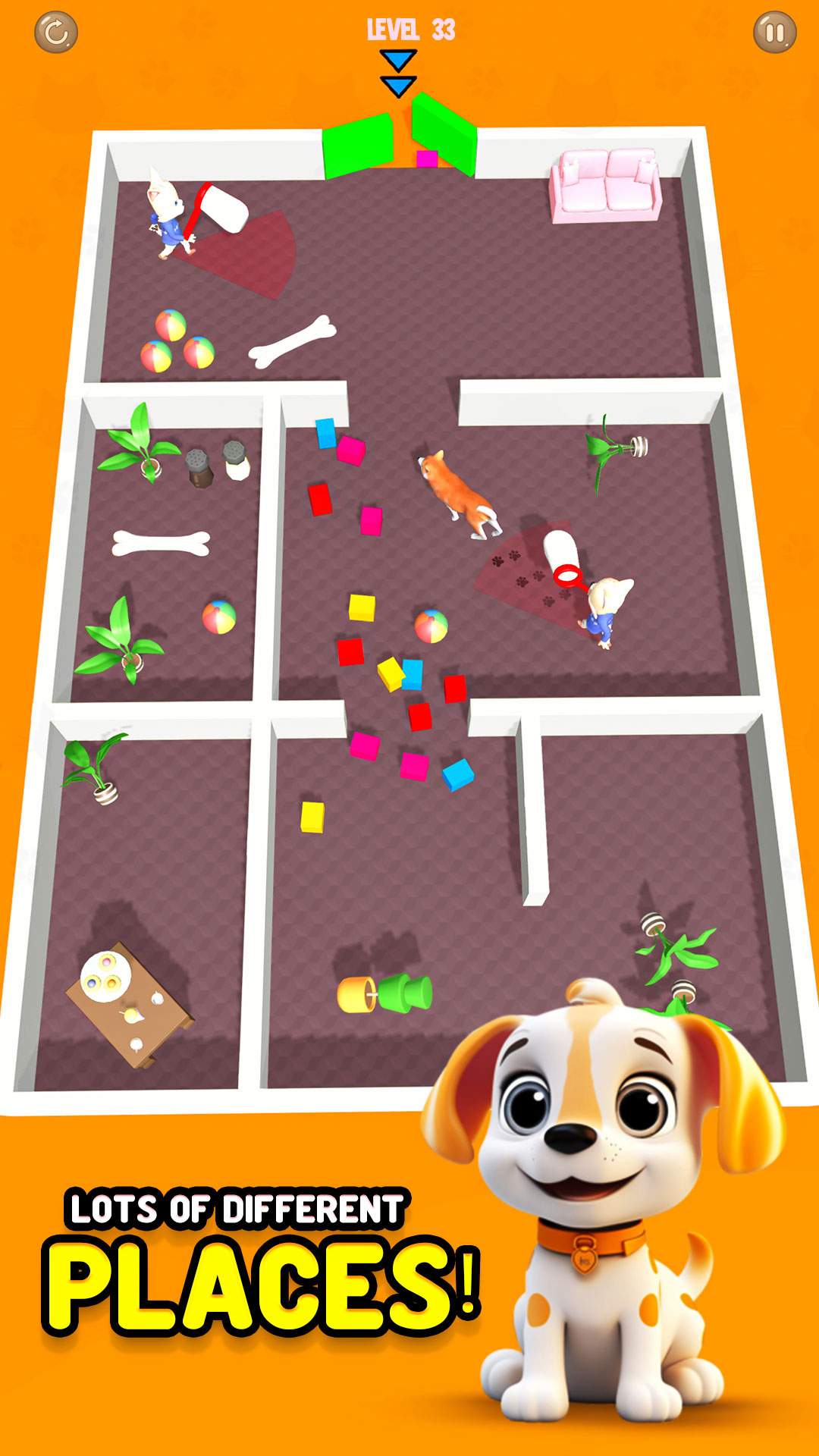 Pet Dog Hide & Seek Escape 3D - Find Dog Hide & Seek Puzzle 3D Puppy ...